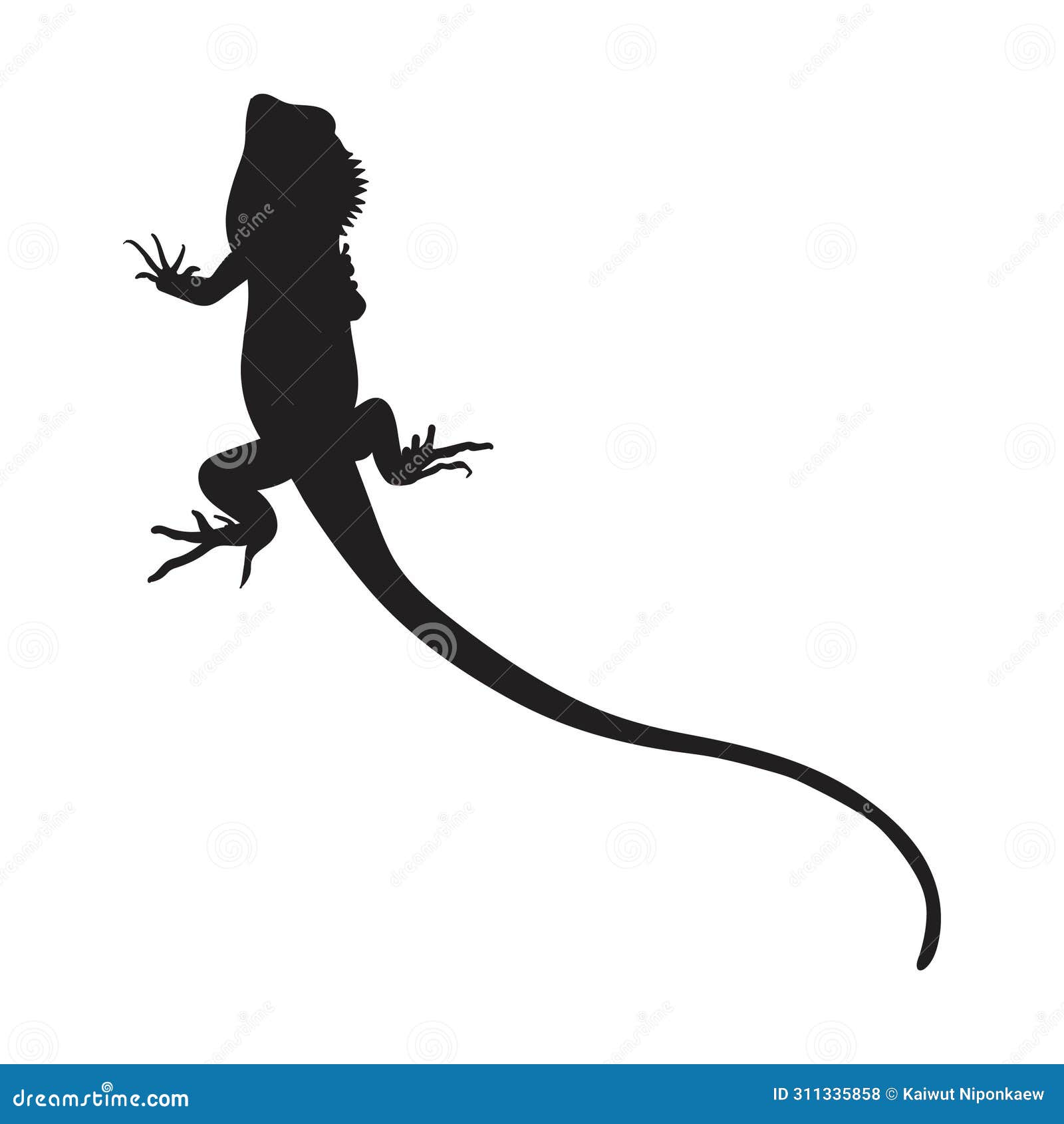 Lizard Silhouette stock vector. Illustration of ancient - 311335858