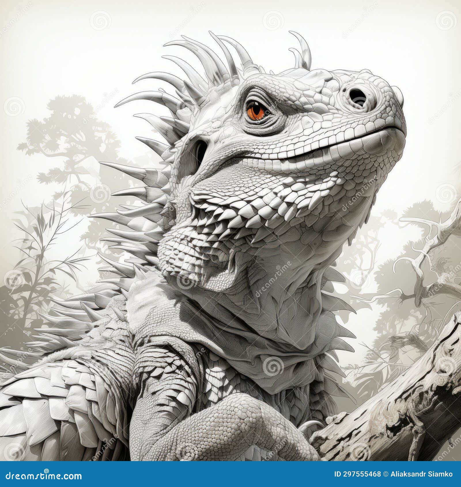 A Lizard with Spikes on Its Head Stock Photo - Image of jungle, park ...