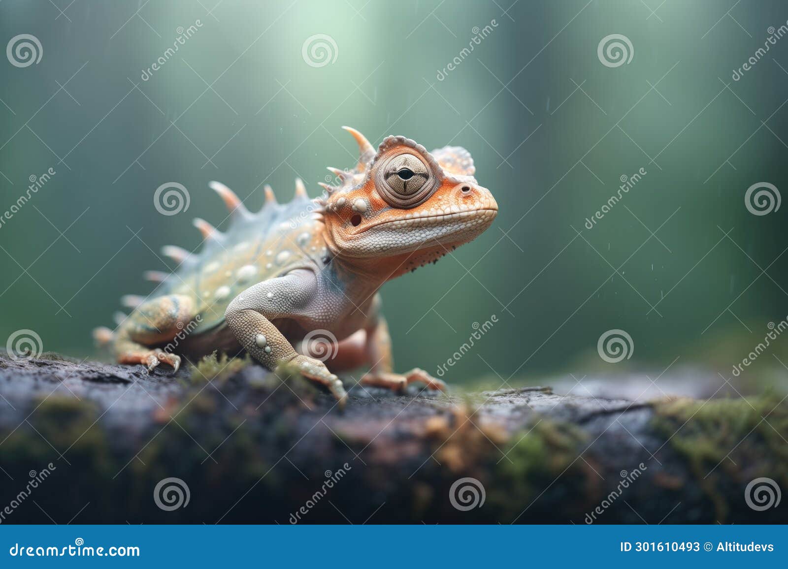 Lizard with Spotted Dewlap in a Defensive Pose Stock Image - Image of ...
