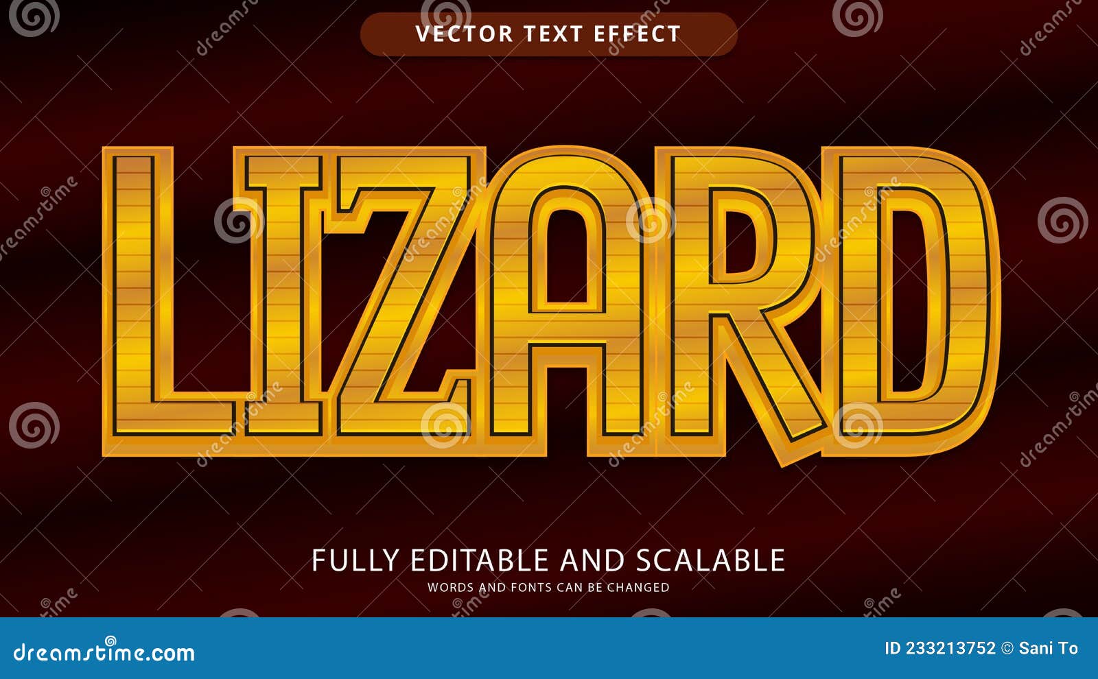 Lizard Text Effect Editable Eps File Stock Vector - Illustration of ...