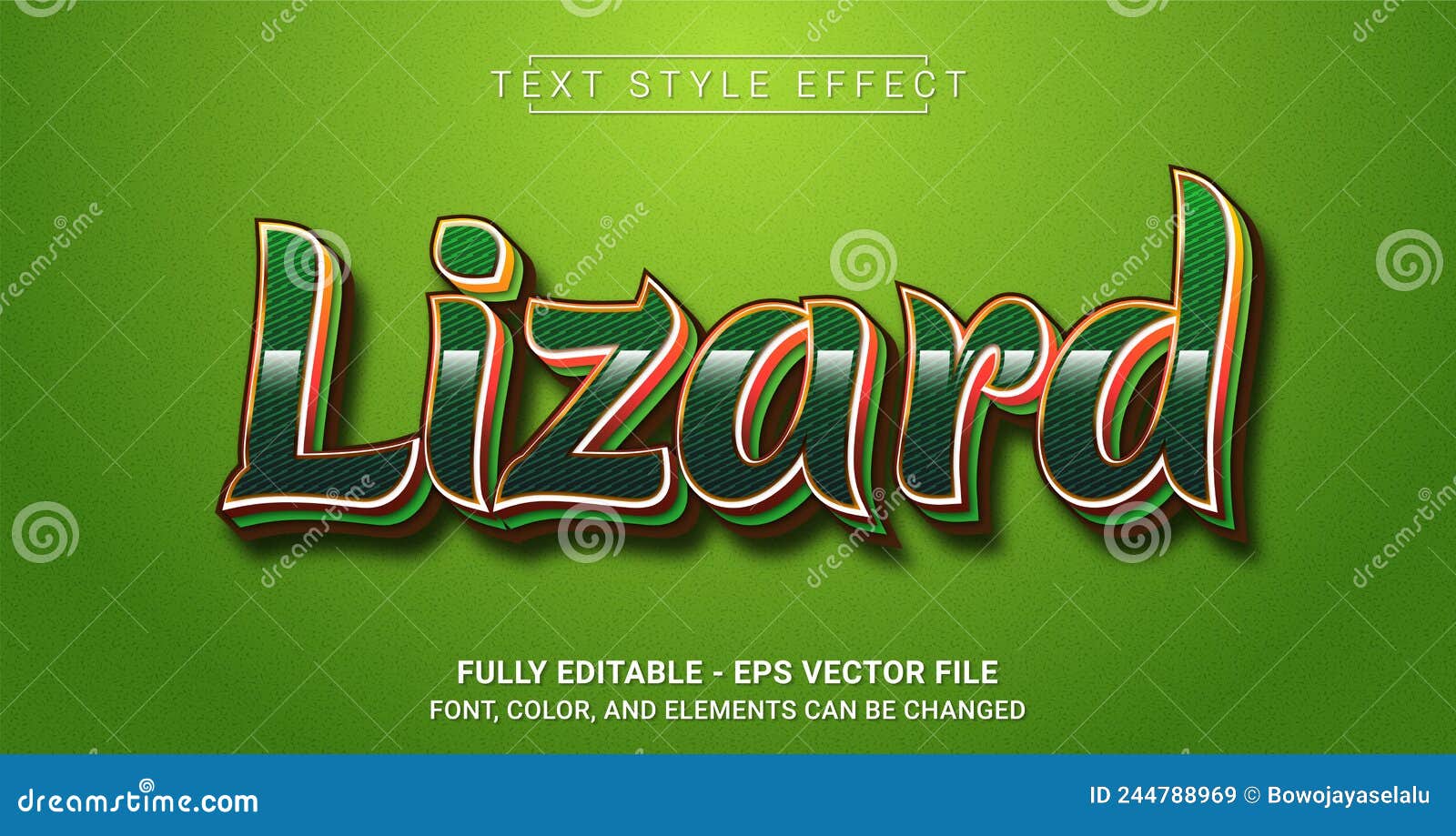Lizard Text Style Effect. Editable Graphic Text Template Stock Vector ...
