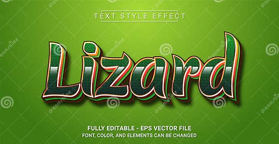 Lizard Text Style Effect. Editable Graphic Text Template Stock Vector ...