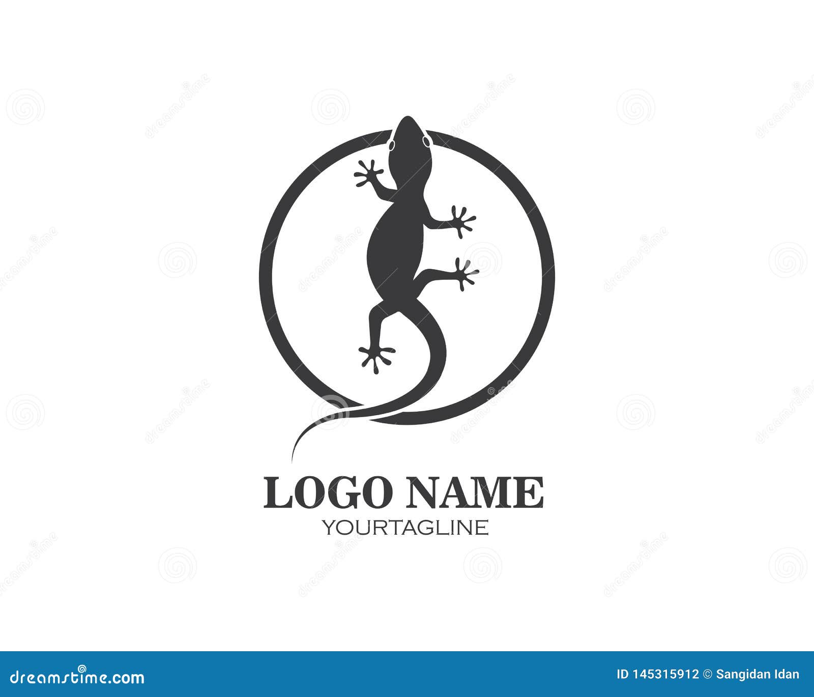 Lizard Vector Illustration Logo Stock Vector - Illustration of stencil ...