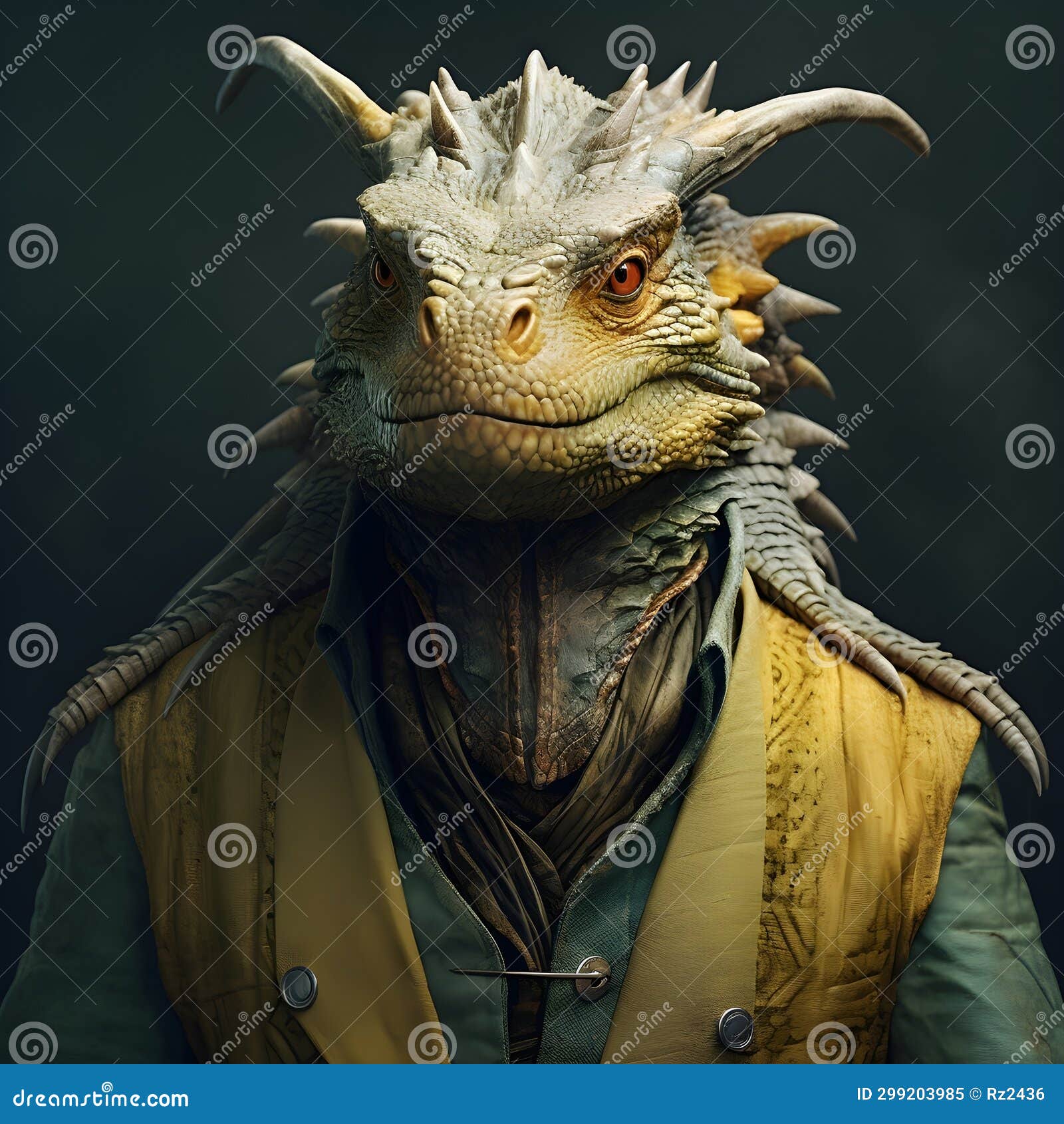 Lizard wearing clothes stock illustration. Illustration of legend ...