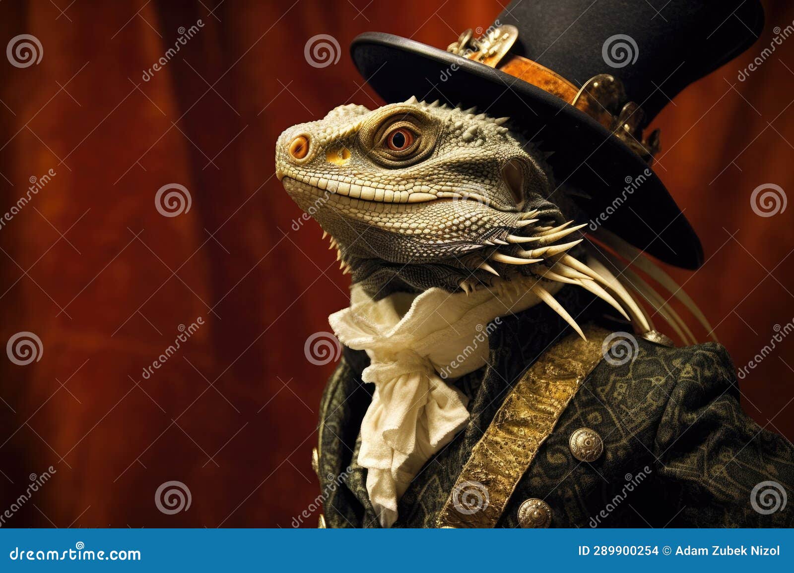 A Lizard Wearing a Top Hat and Jacket Stock Illustration - Illustration ...