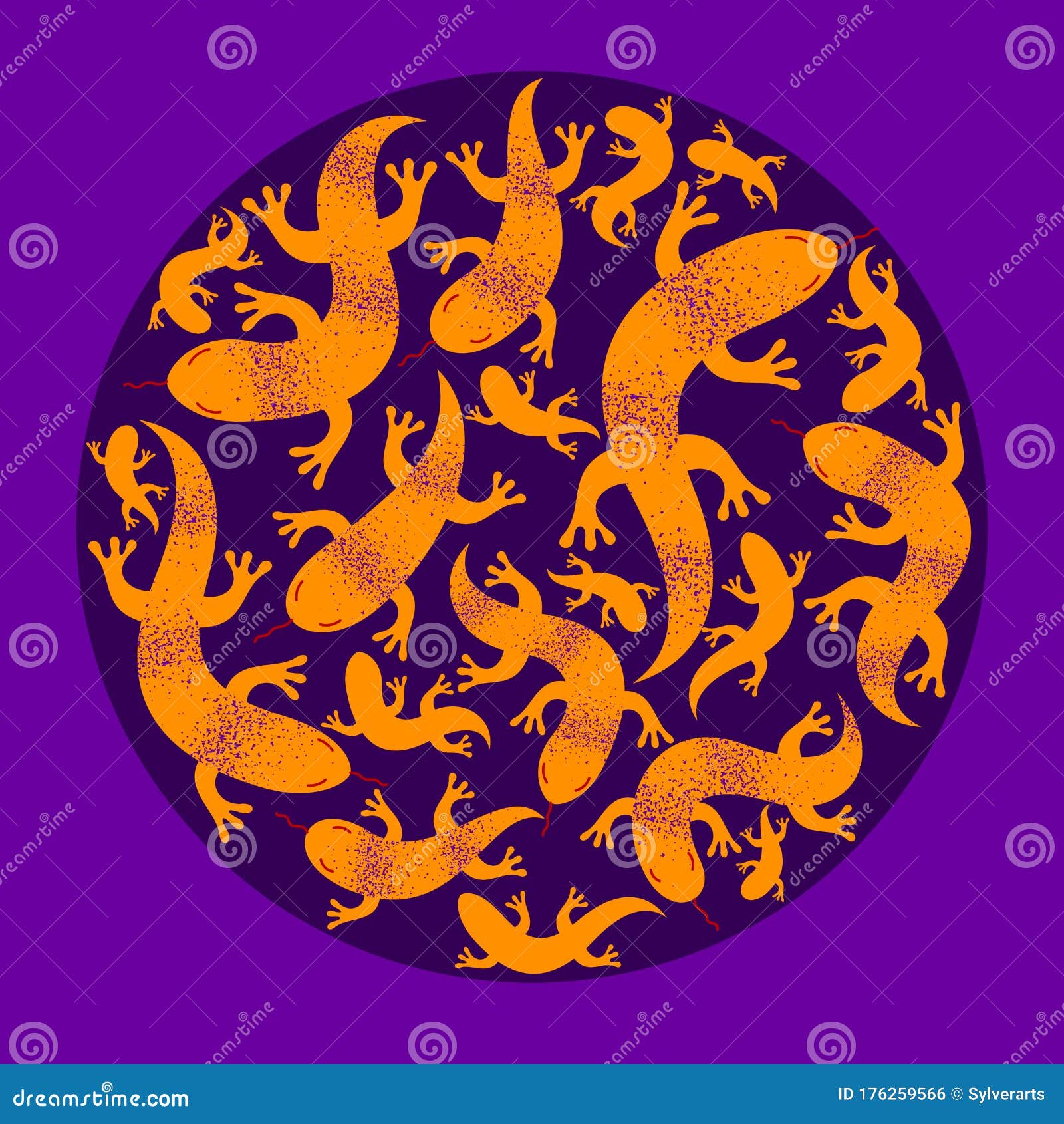 Lizards Round Composition in a Circle Vector Design Illustration. Stock ...