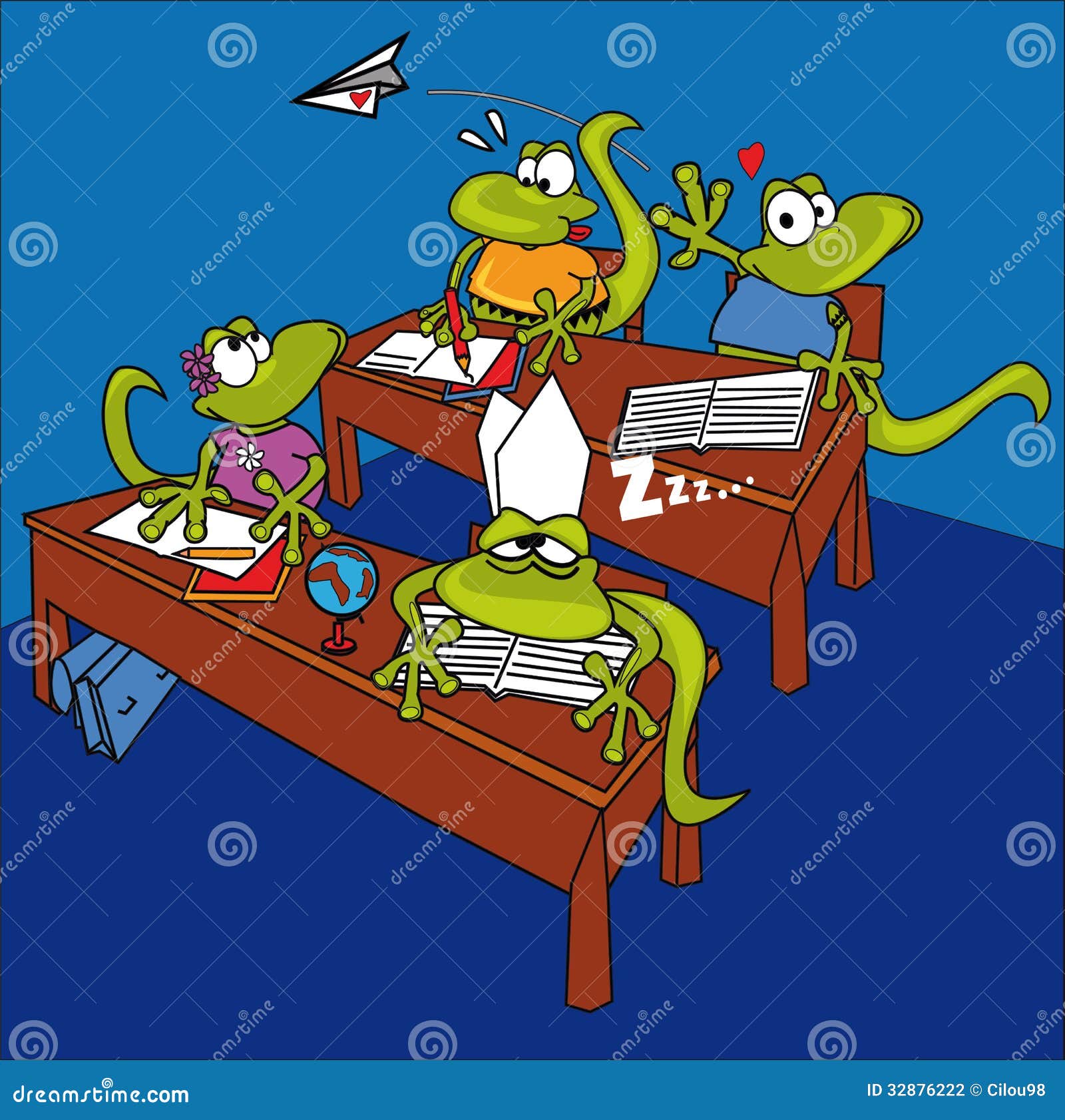 Lizards in school stock vector. Illustration of noise - 32876222