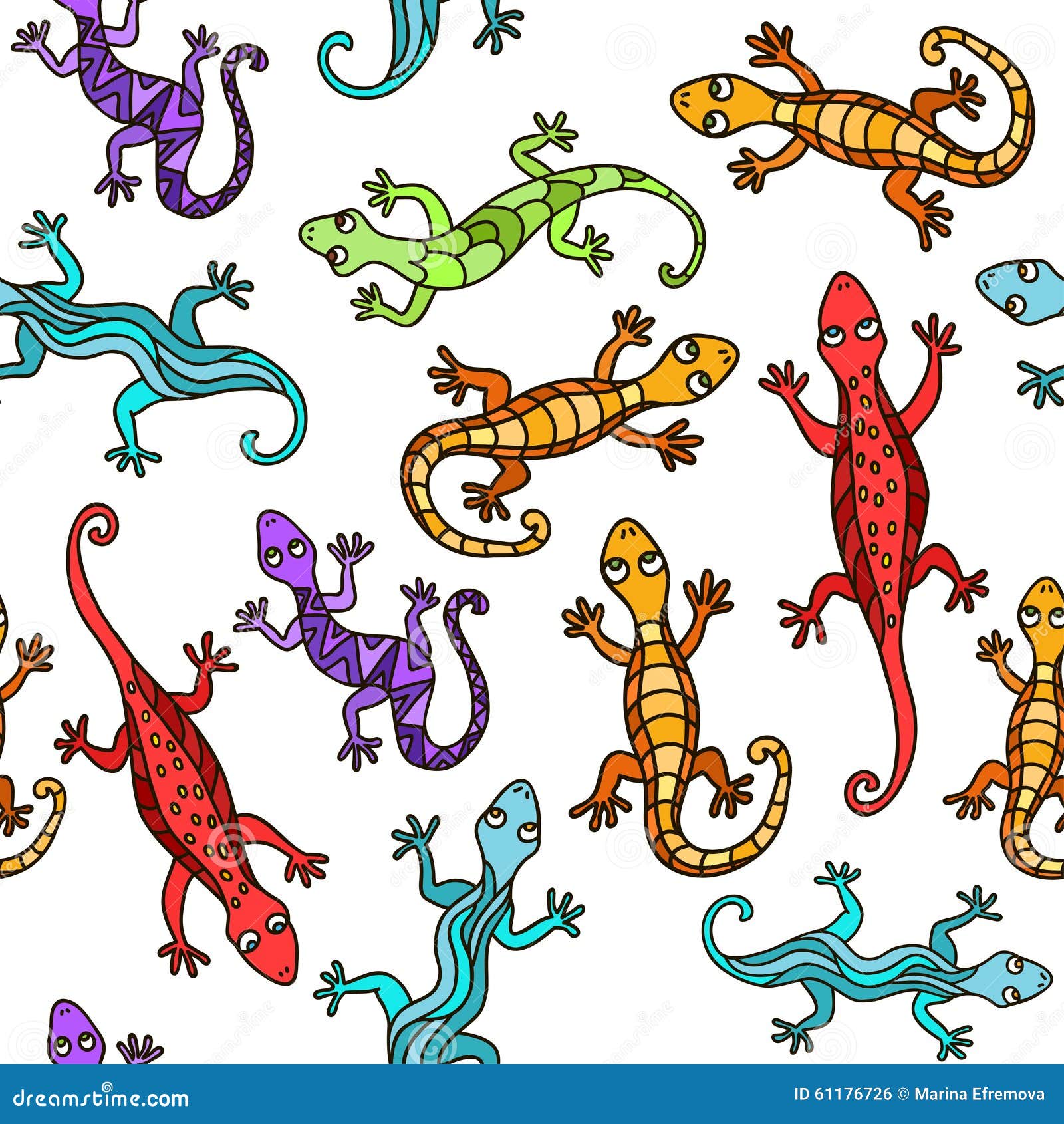 Lizards. Seamless Abstract Background. Vector Pattern Stock Vector ...