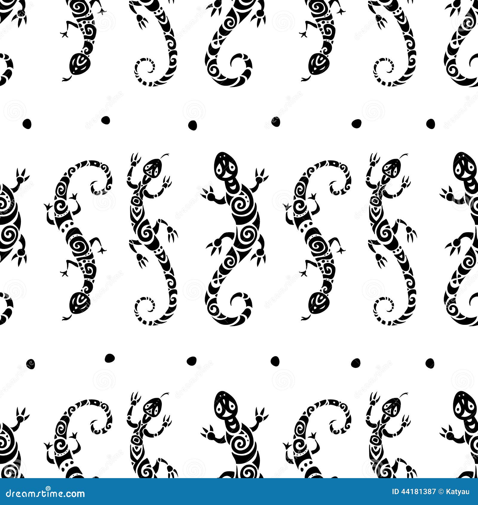 Lizards Seamless Pattern. Green Background Royalty-Free Illustration ...