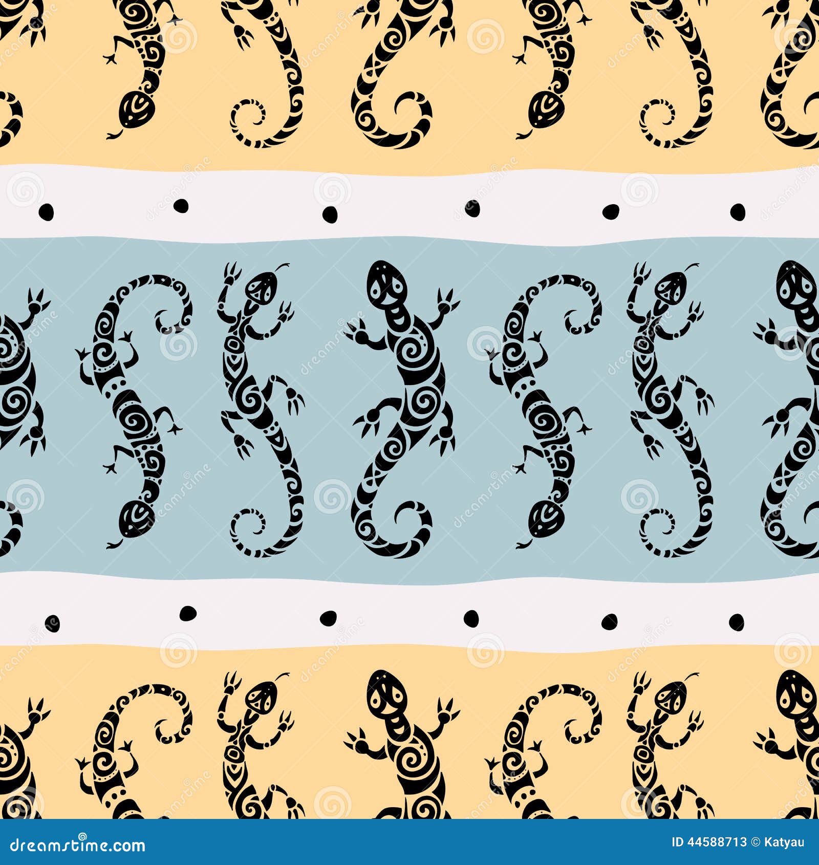 Lizards. Seamless pattern. stock vector. Illustration of curve - 44588713