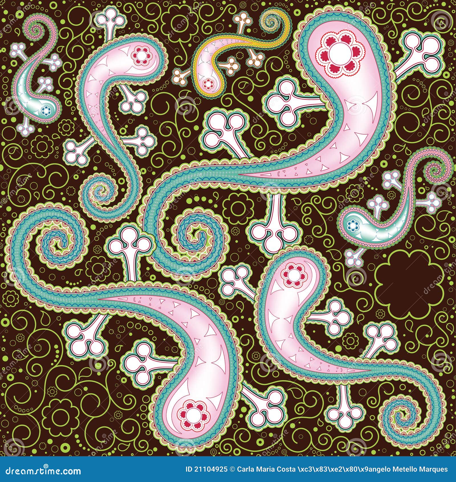 Lizard Paisley Cartoon Vector | CartoonDealer.com #21824663