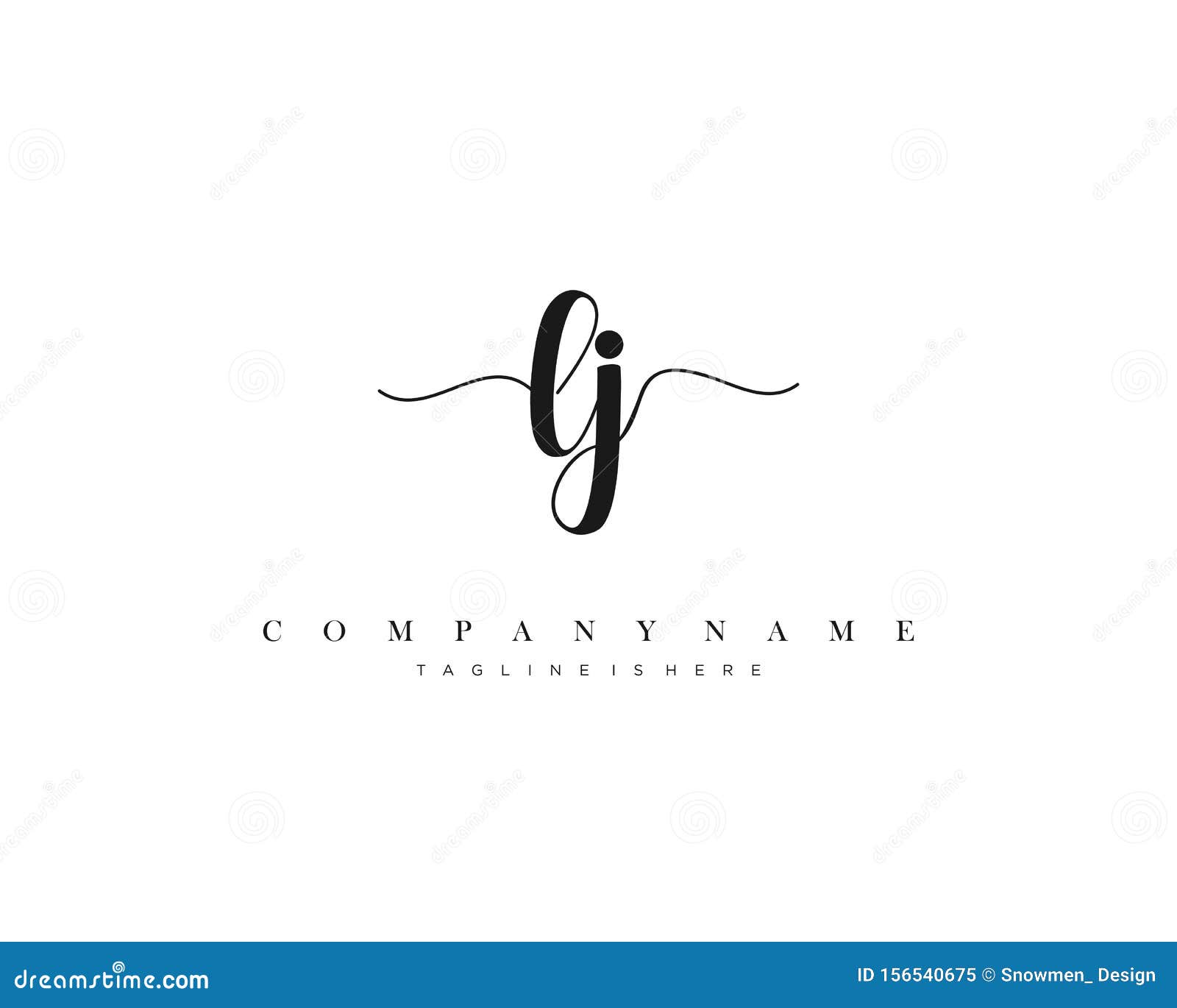 LJ Initial Handwriting Logo Template Vector. Stock Vector ...