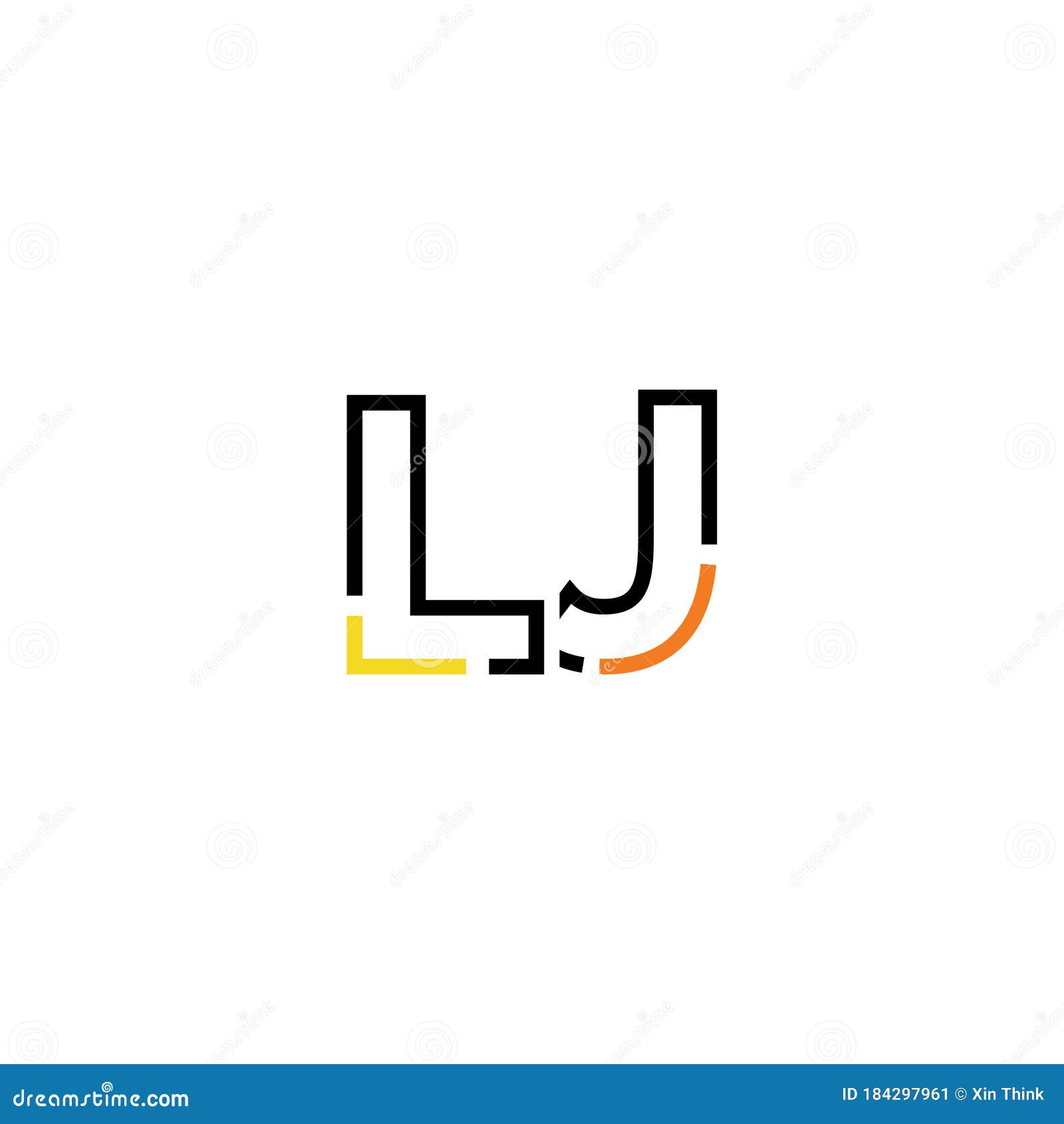 LJ Letter Logo Icon Design Template Elements Stock Vector ...