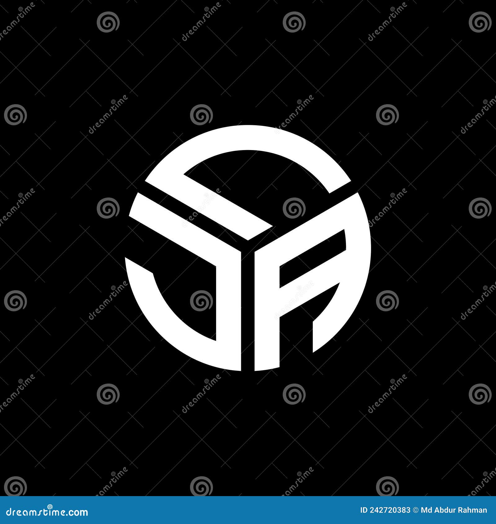 LJA Letter Logo Design on Black Background. LJA Creative Initials ...