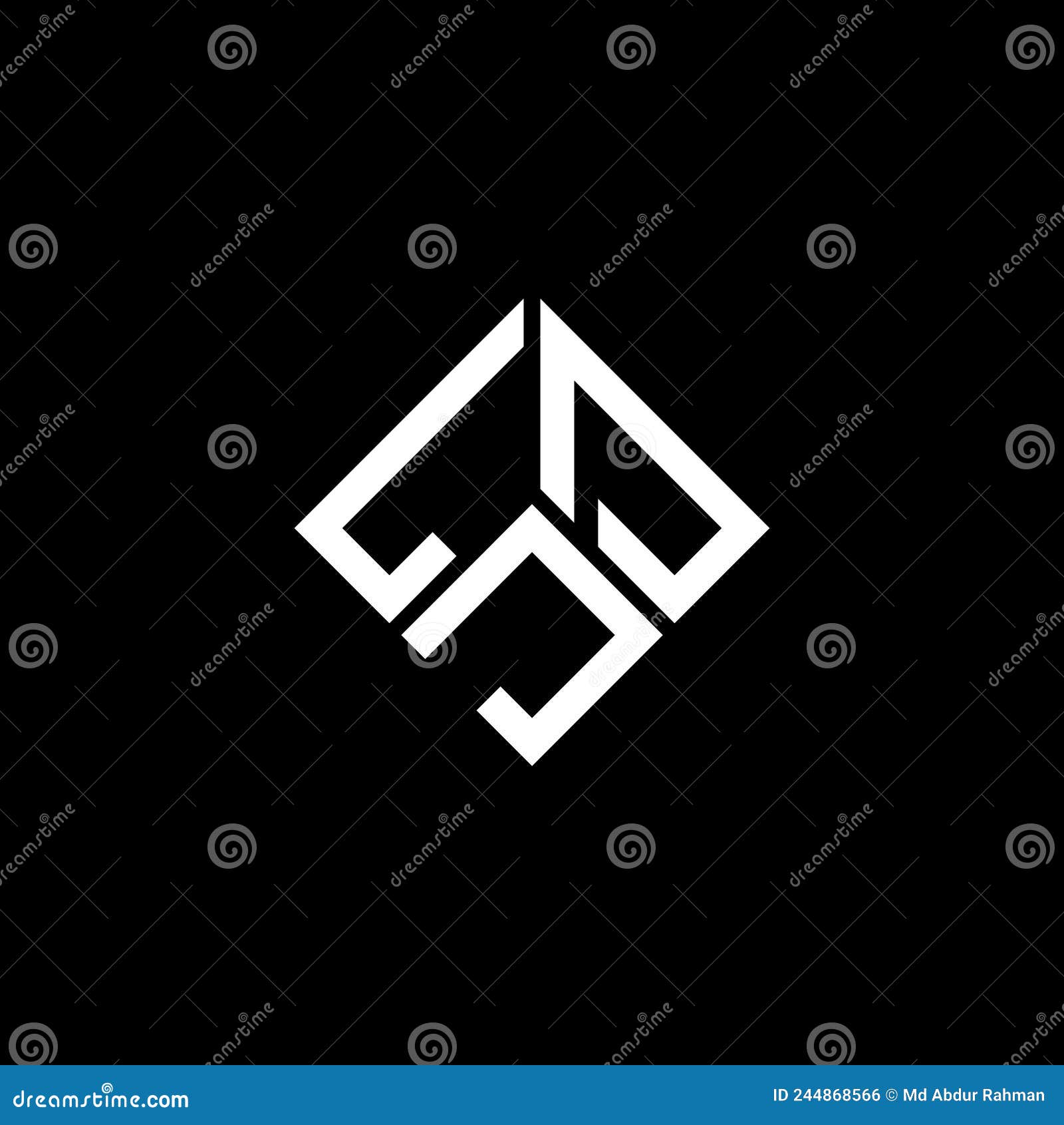 LJD Letter Logo Design on Black Background. LJD Creative Initials ...