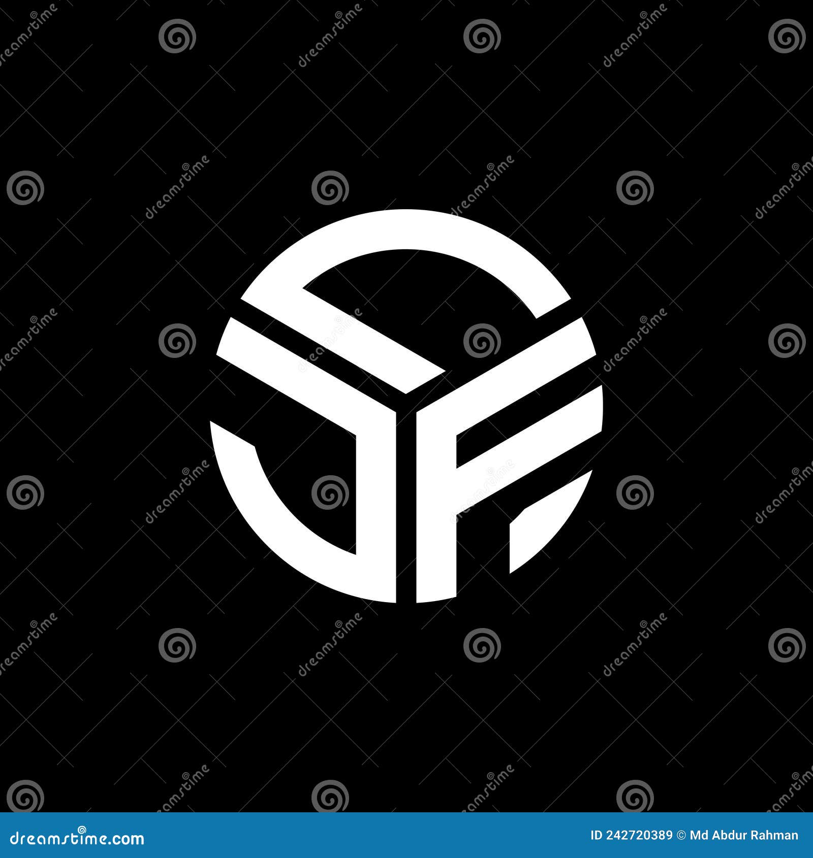 LJF Letter Logo Design on Black Background. LJF Creative Initials ...