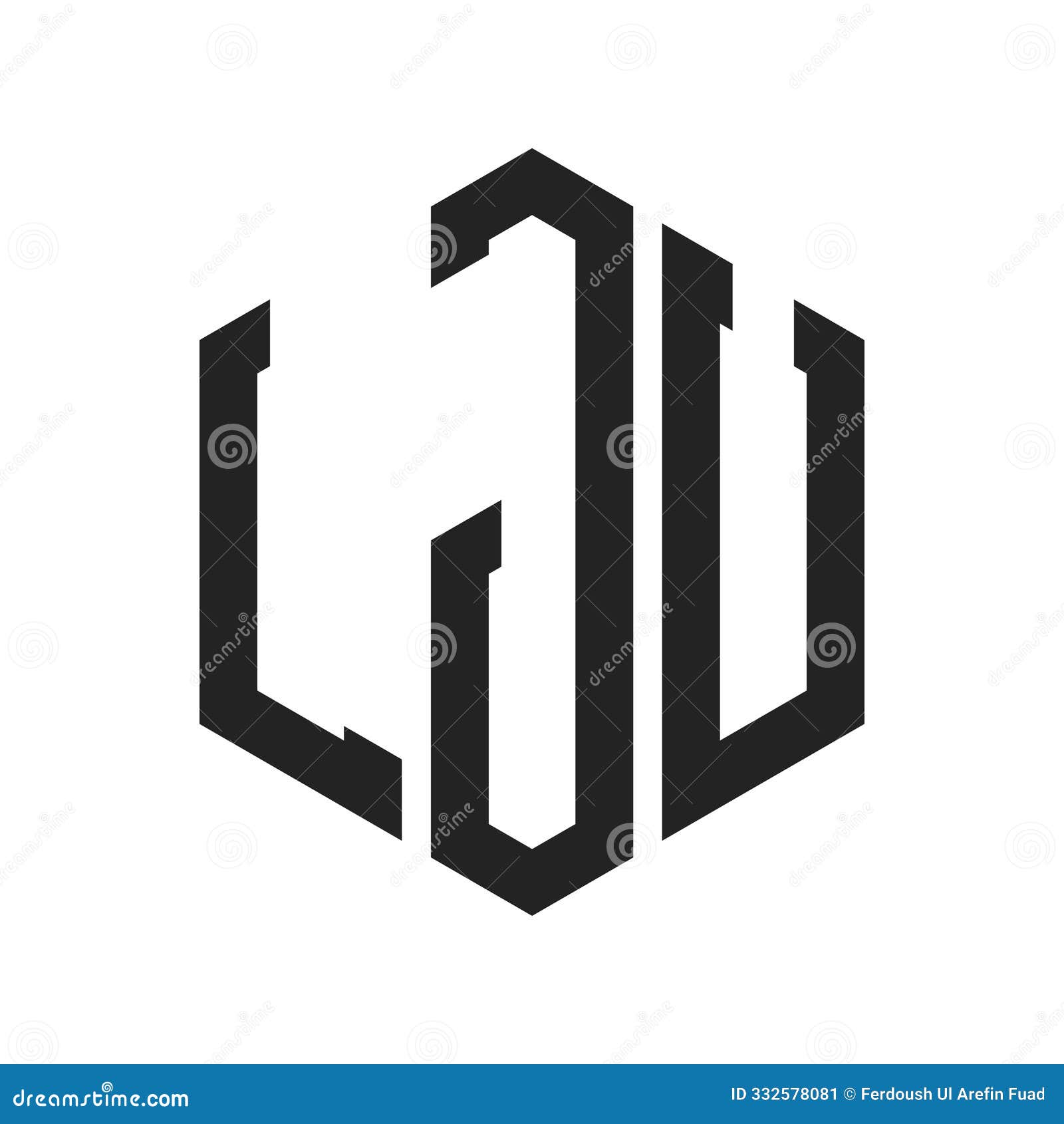 LJU Logo Design. Initial Letter LJU Monogram Logo Using Hexagon Shape ...