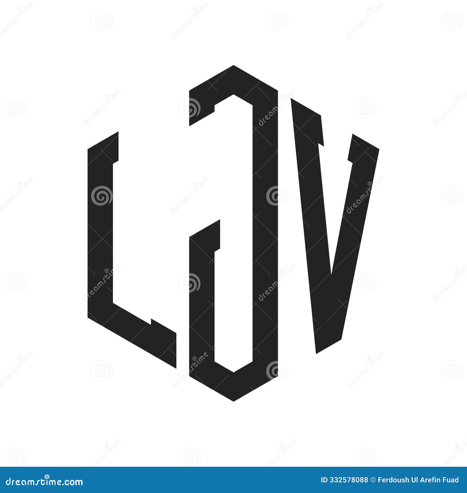 LJV Logo Design. Initial Letter LJV Monogram Logo Using Hexagon Shape ...