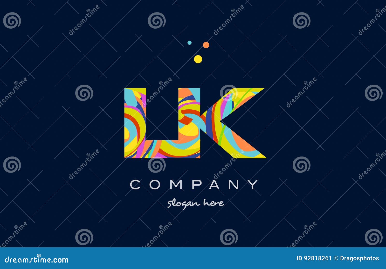 Lk L K Colorful Alphabet Letter Logo Icon Template Vector Stock Vector