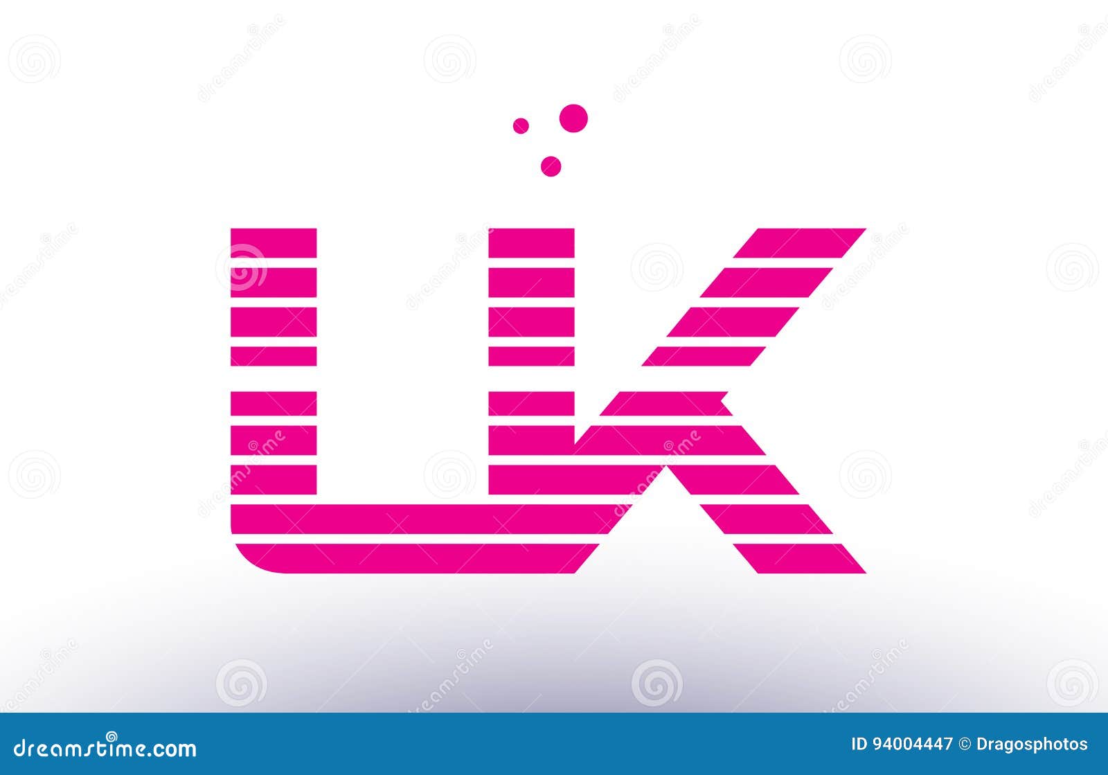Lk L K Pink Purple Line Stripe Alphabet Letter Logo Vector Template
