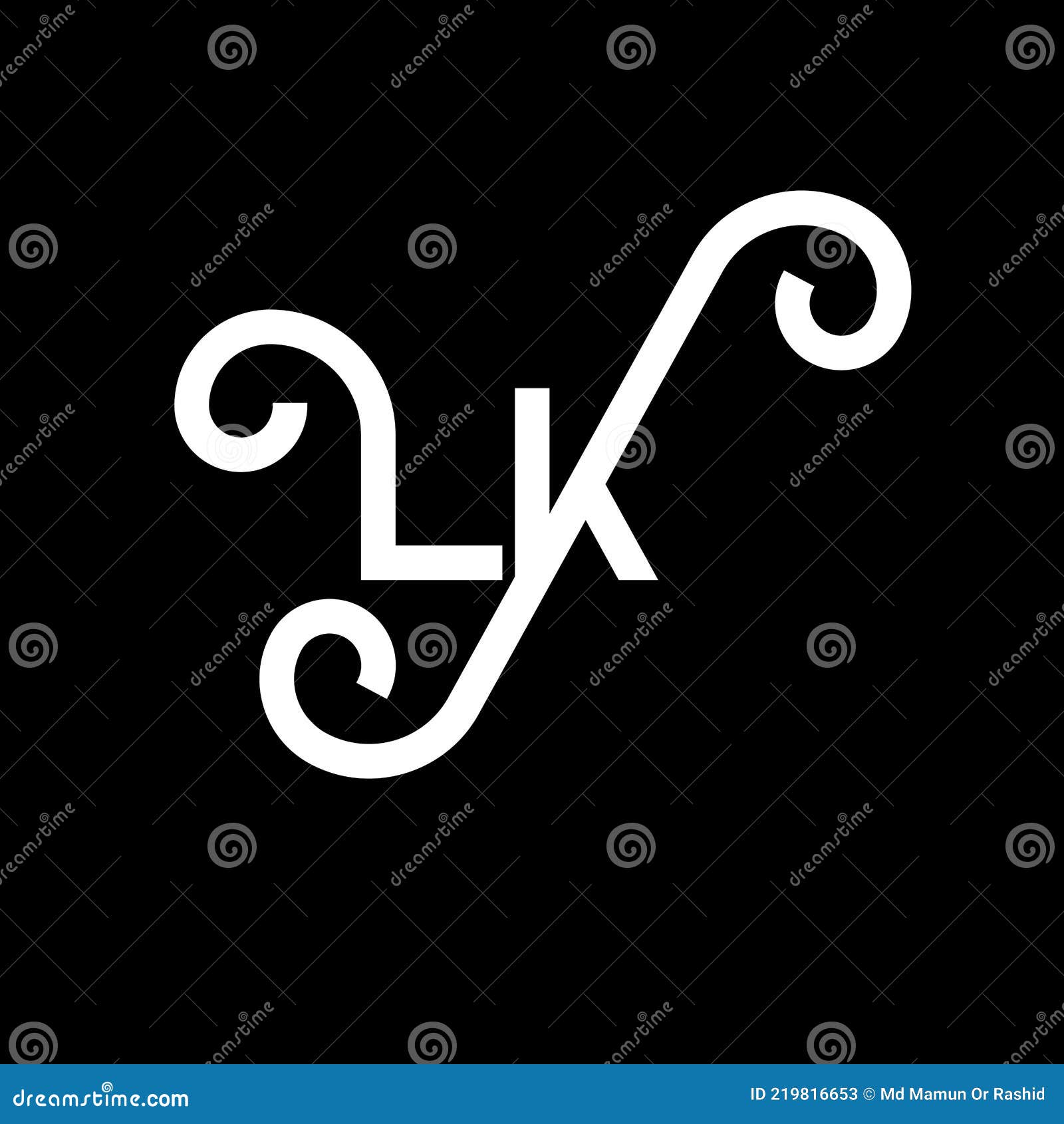 Lk Letter Logo Design Initial Letters Lk Logo Icon Abstract Letter Lk