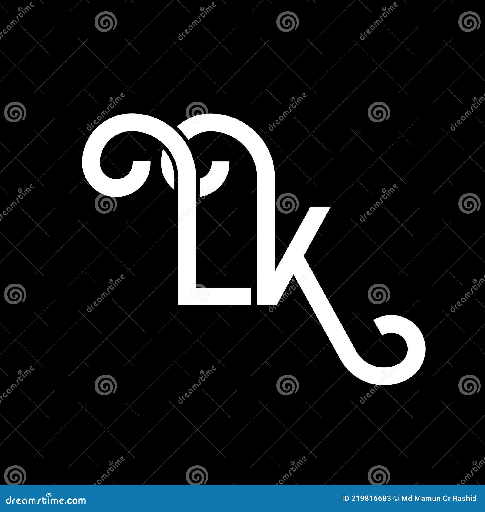 Lk Letter Logo Design Initial Letters Lk Logo Icon Abstract Letter Lk