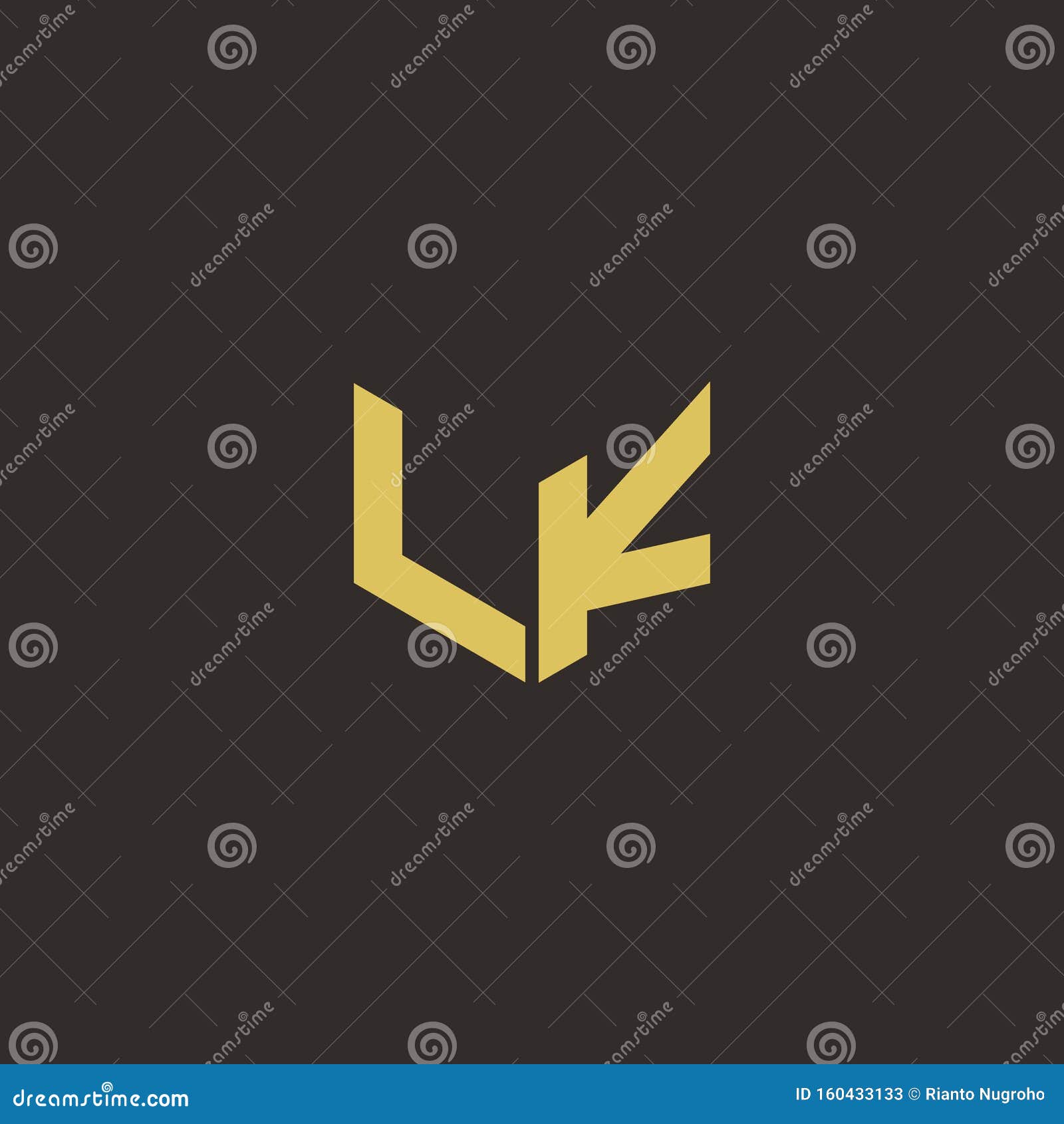 LK Logo Letter Initial Logo Designs Template with Gold and Black ...