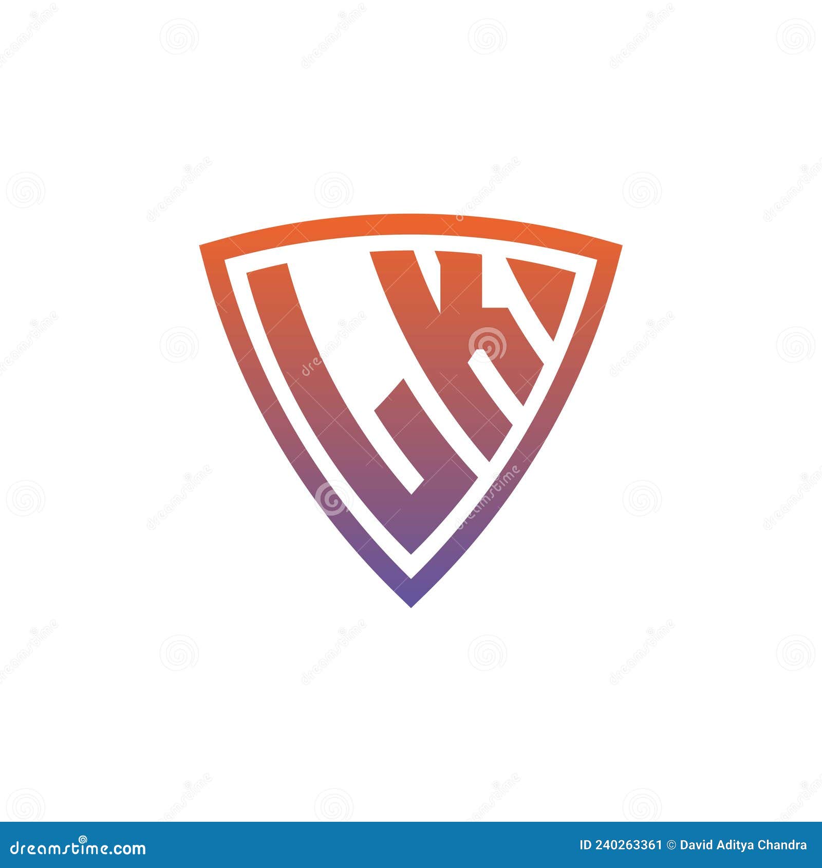 LK Logo Shield Monogram Gradient Style Design Stock Vector ...
