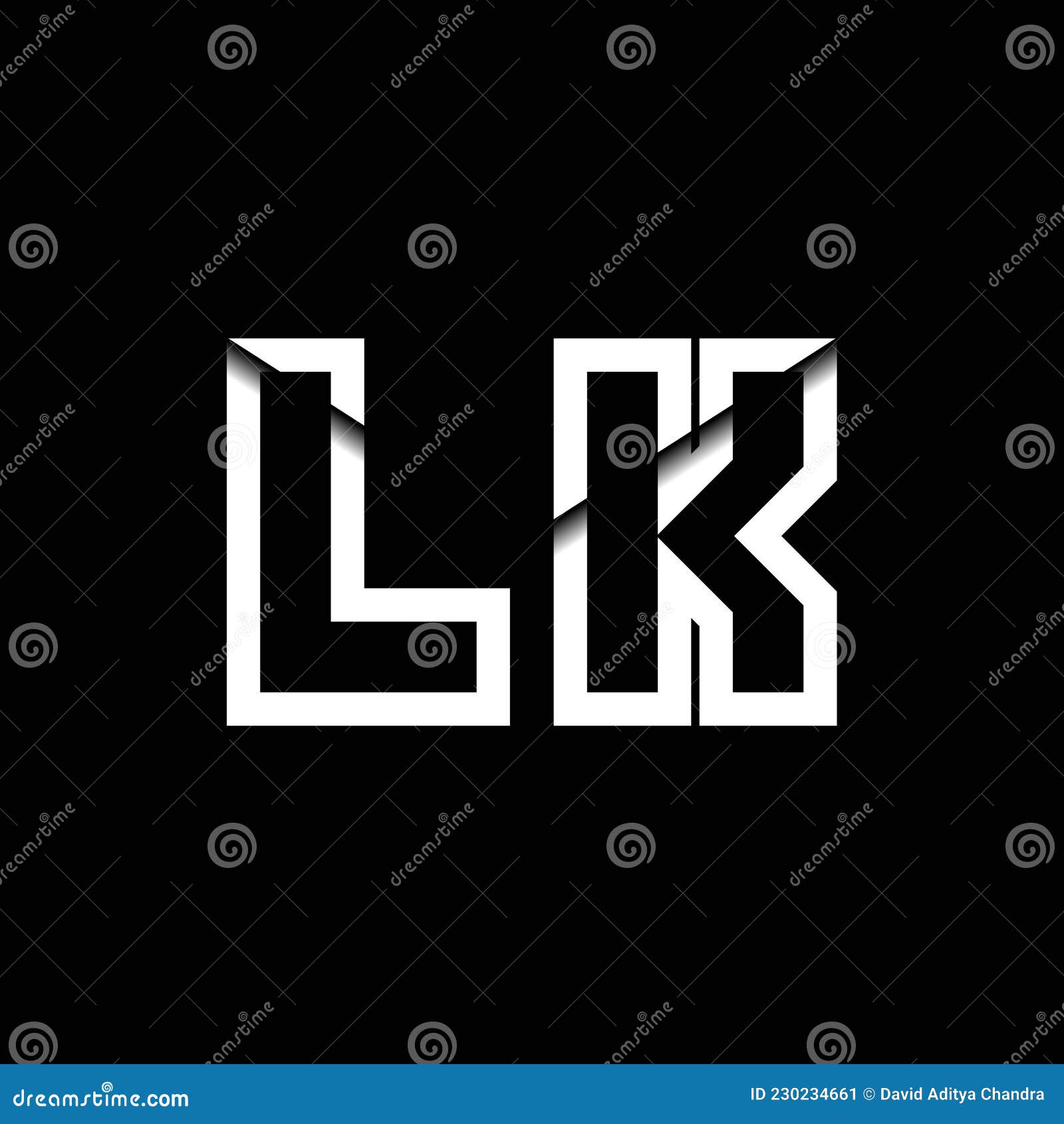 LK Monogram Envelope Shape Style Stock Vector - Illustration of black ...
