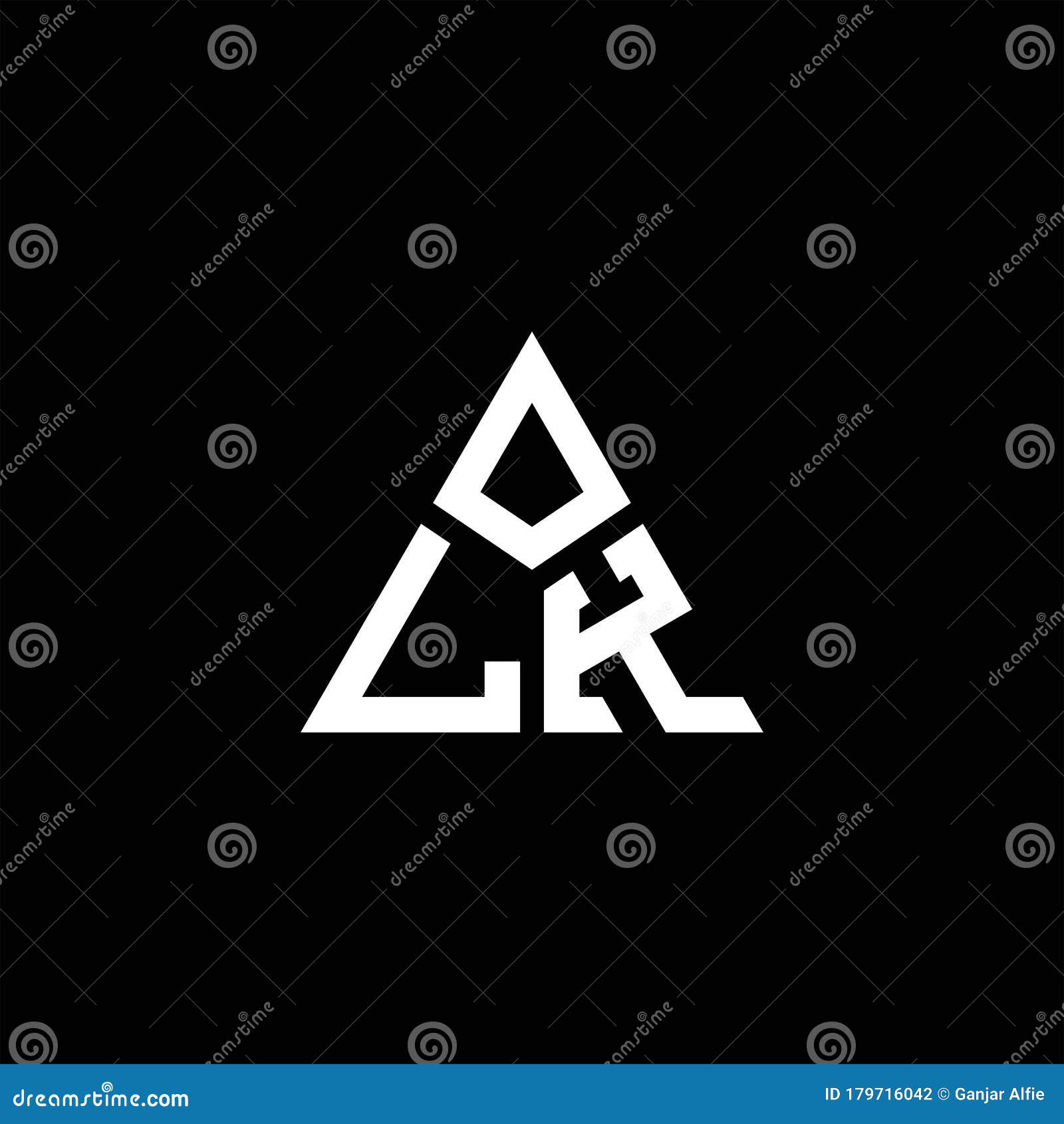 LK Monogram Logo with 3 Pieces Shape Isolated on Triangle Stock Vector ...