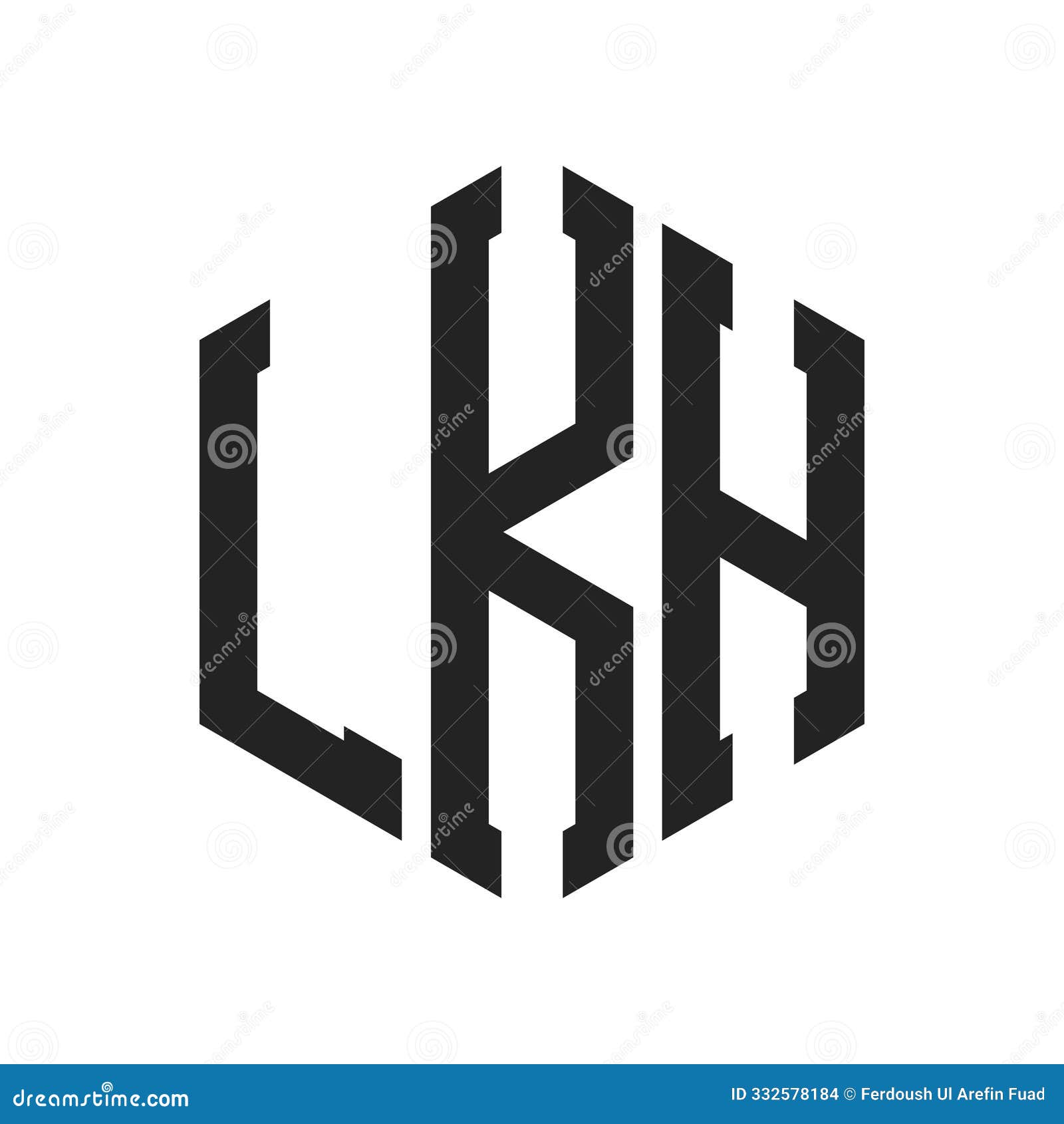 LKH Logo Design. Initial Letter LKH Monogram Logo Using Hexagon Shape ...