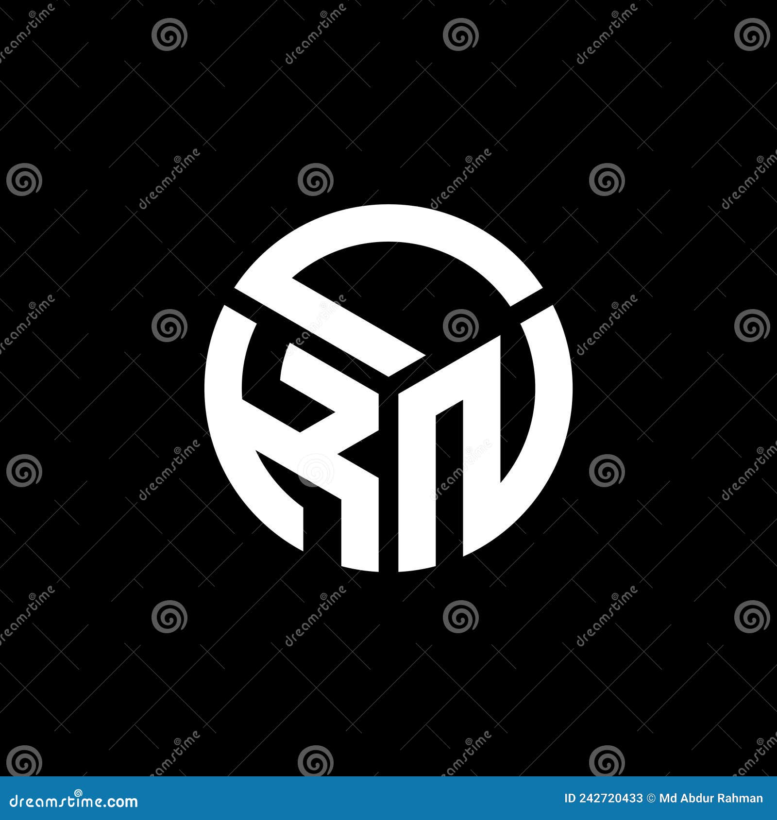 LKN Letter Logo Design on Black Background. LKN Creative Initials ...