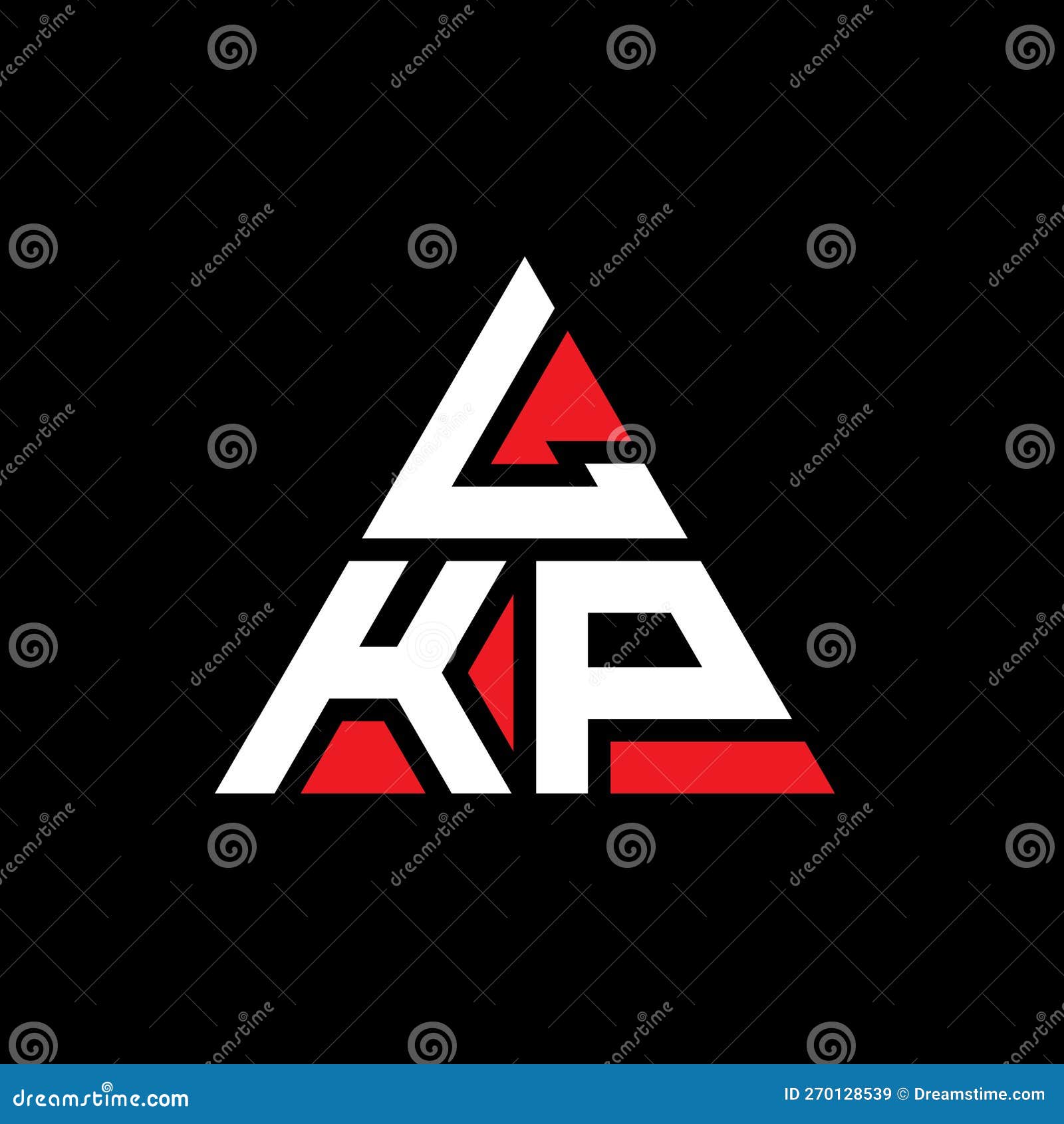 LKP Triangle Letter Logo Design with Triangle Shape. LKP Triangle Logo ...