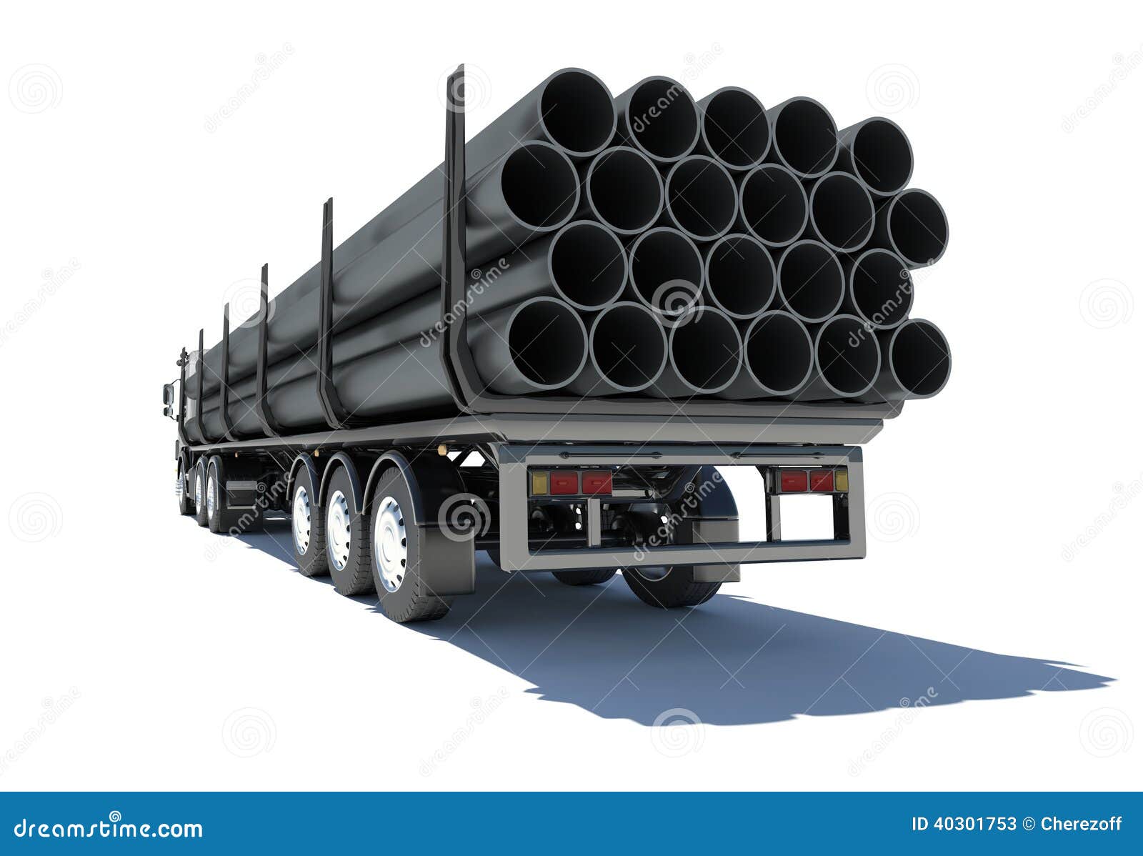 LKW, Der Rohr Transportiert Stock Abbildung - Illustration von stapel ...