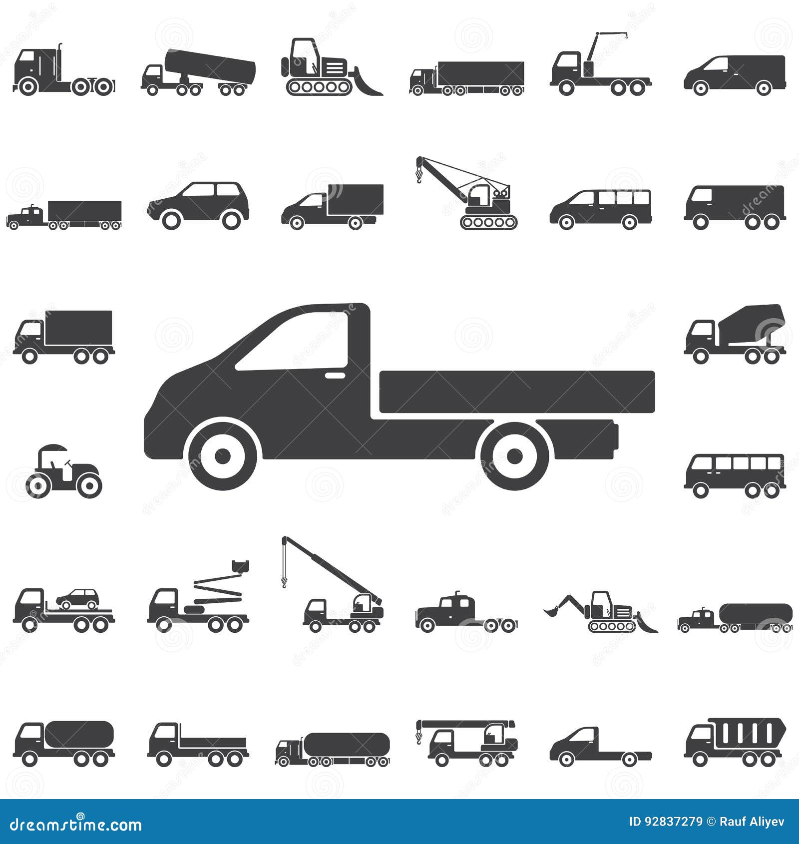 LKW-Ikone auf Weiß vektor abbildung. Illustration von fracht - 92837279
