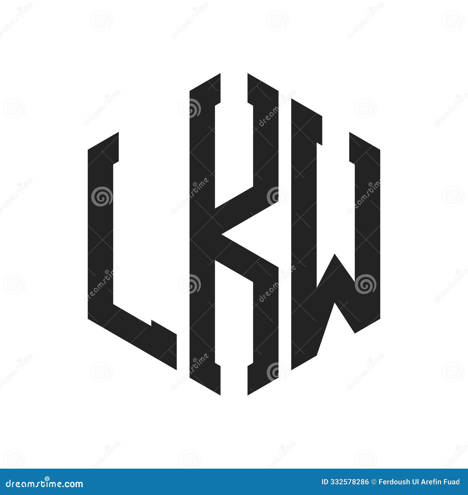 LKW Logo Design. Initial Letter LKW Monogram Logo Using Hexagon Shape ...