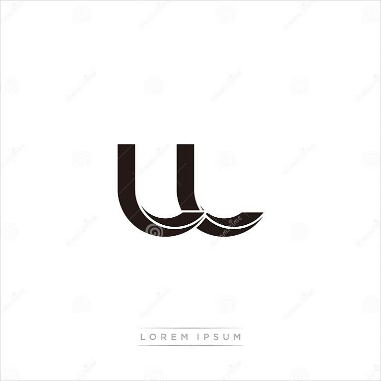 LL Initial Letter Split Lowercase Modern Monogram Linked Outline Rounded Logo Stock Vector ...