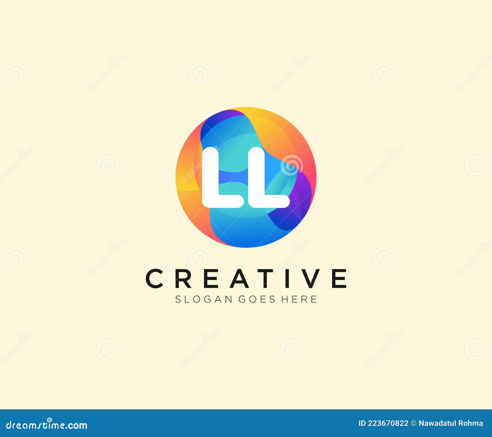 LL Initial Logo with Colorful Circle Template Vector Stock Vector ...