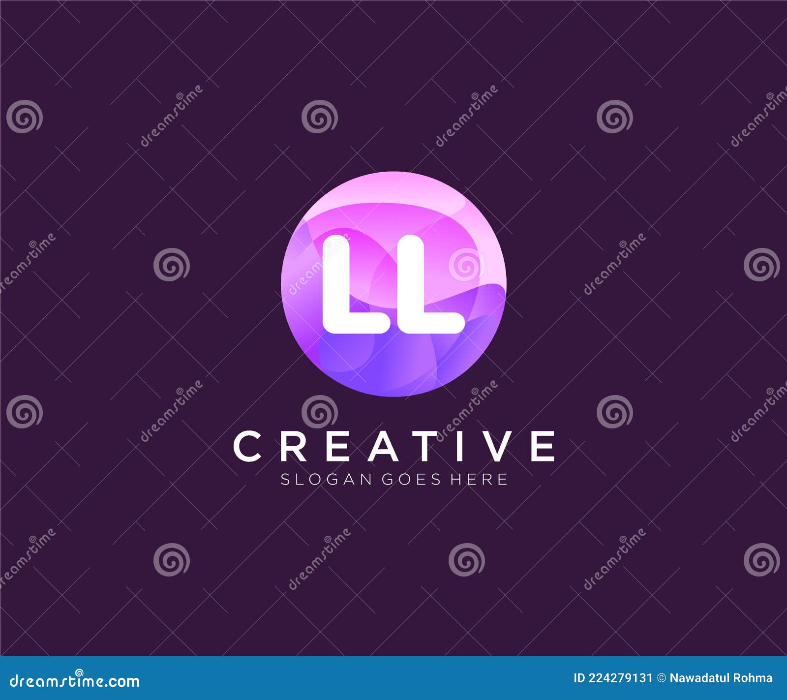 LL Initial Logo with Colorful Circle Template Vector Stock Vector ...