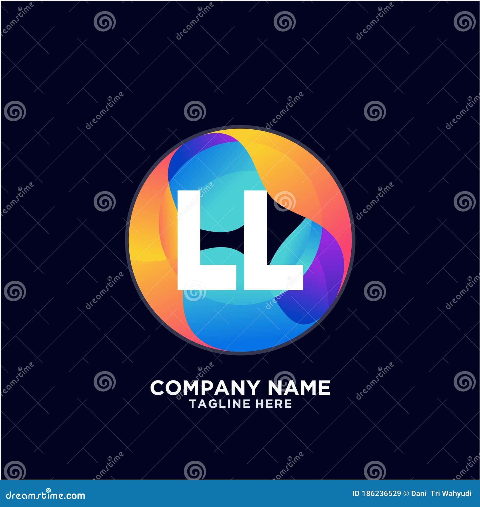 LL Initial Logo with Colorful Circle Template Vector Stock Vector ...