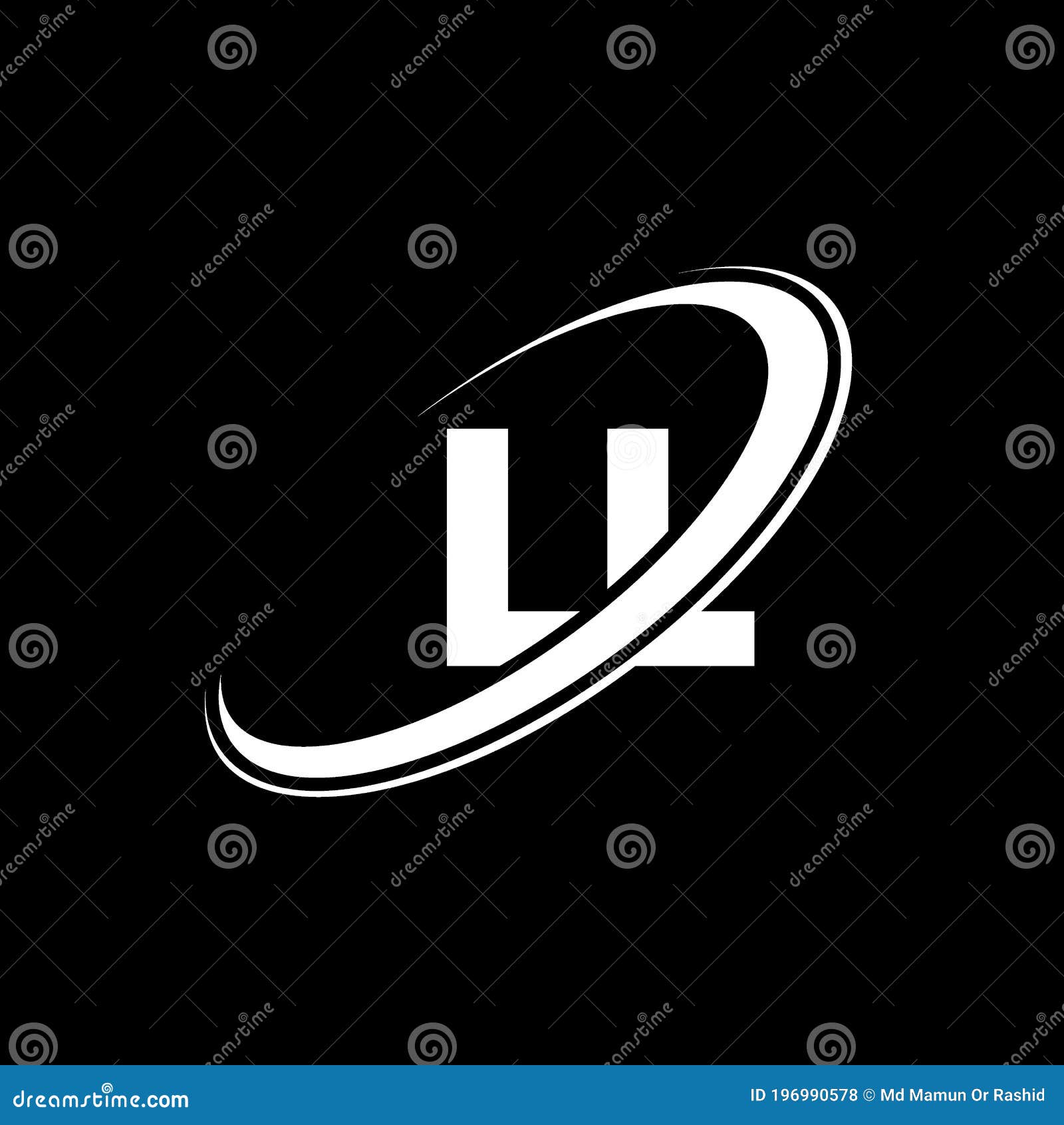 LL L L Letter Logo Design. Initial Letter LL Linked Circle Uppercase ...