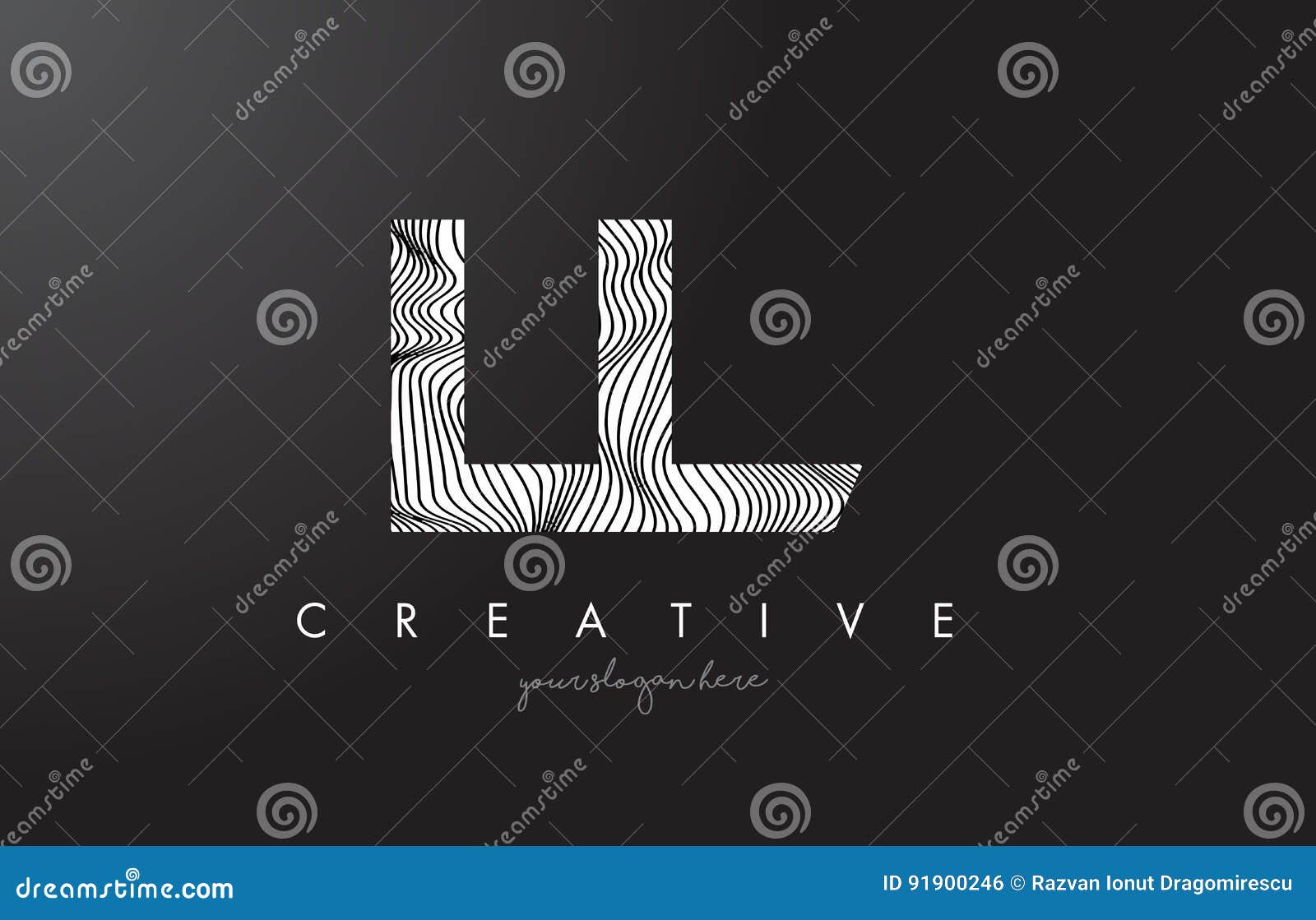 LL L Letter Logo with Zebra Lines Texture Design Vector. Stock Vector ...