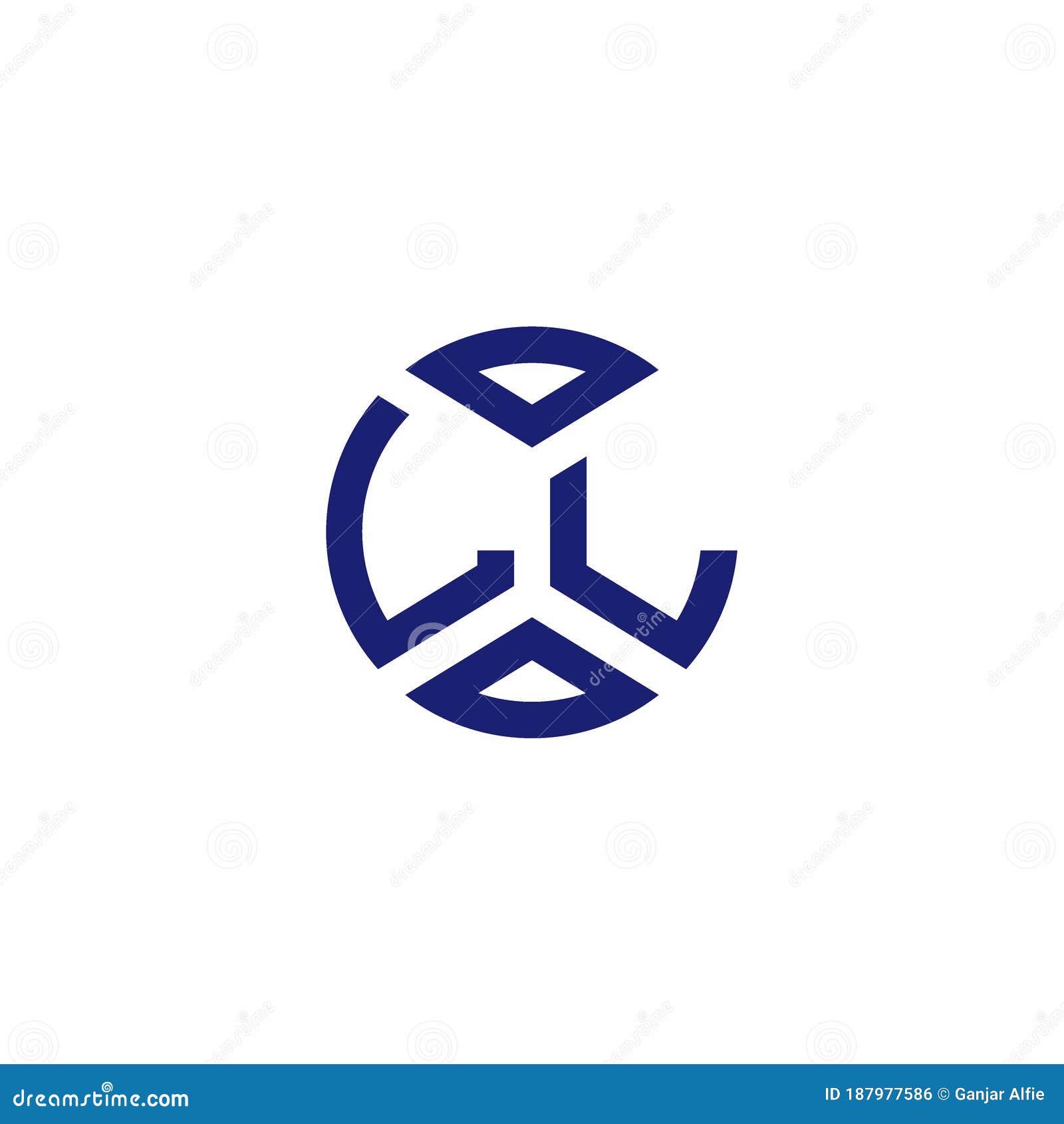 LL Monogram Logo with Abstract Shapes in Modern Style Stock Vector ...