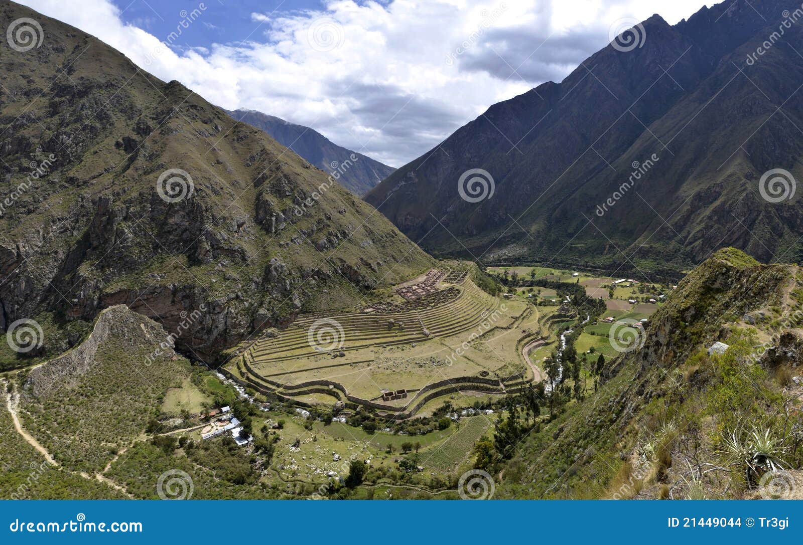 Llactapata Ruins on the Inca Trail Stock Photo - Image of cultural ...