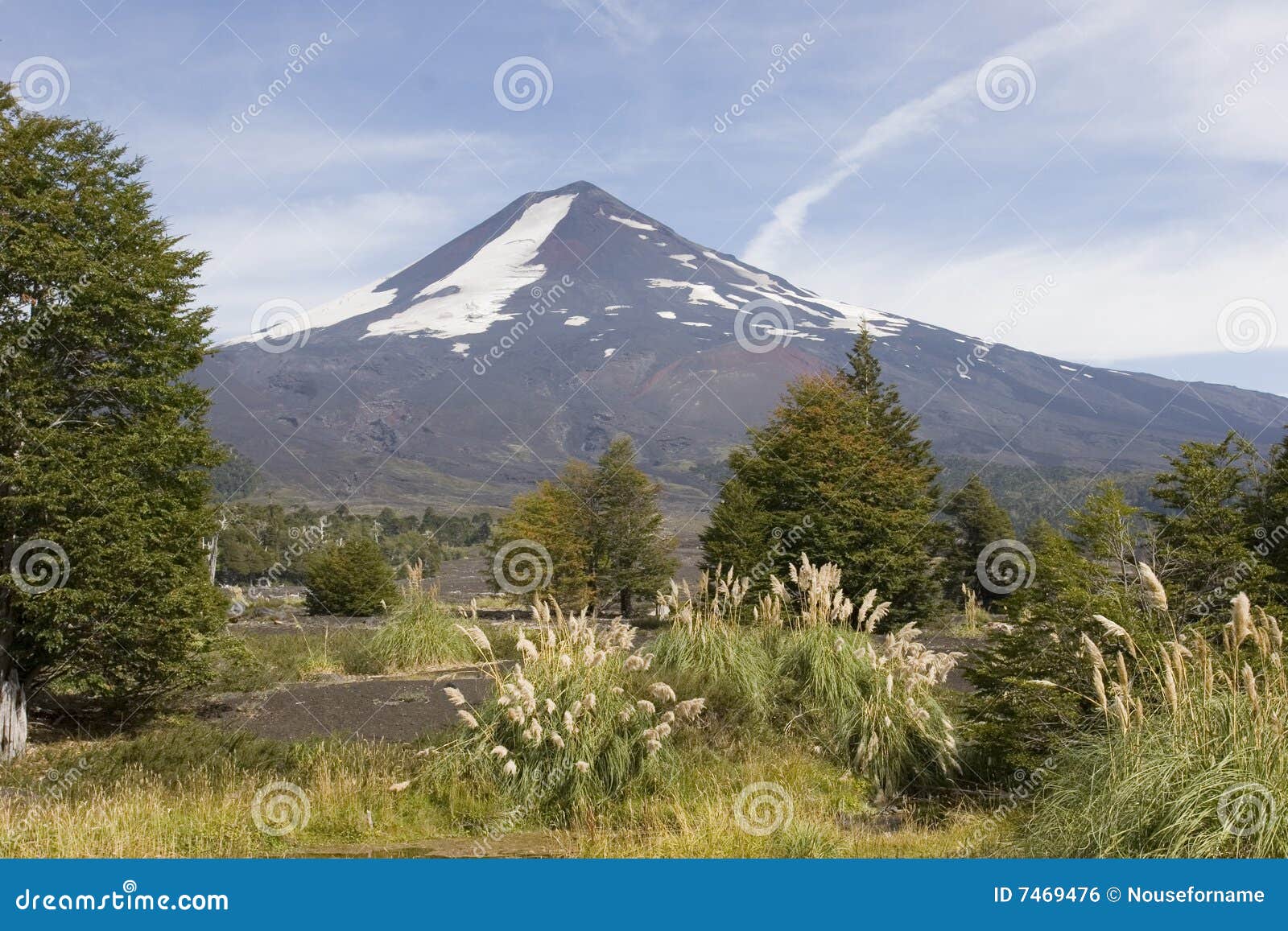 Llaima Volcano in Conguillio Park Stock Photo - Image of chile ...