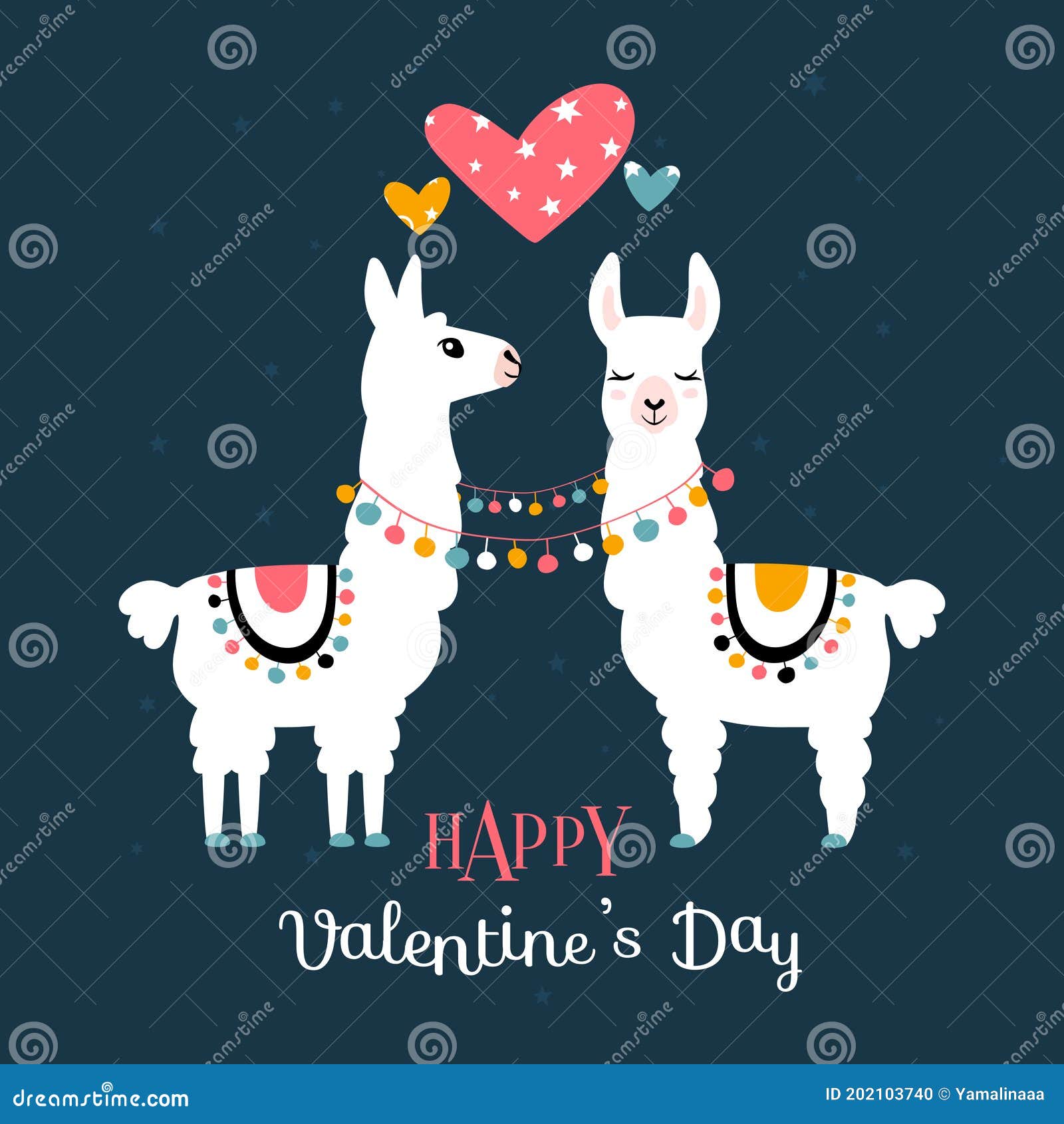 Llama Alpaca. Pair of Loving Llamas Stock Vector - Illustration of ...