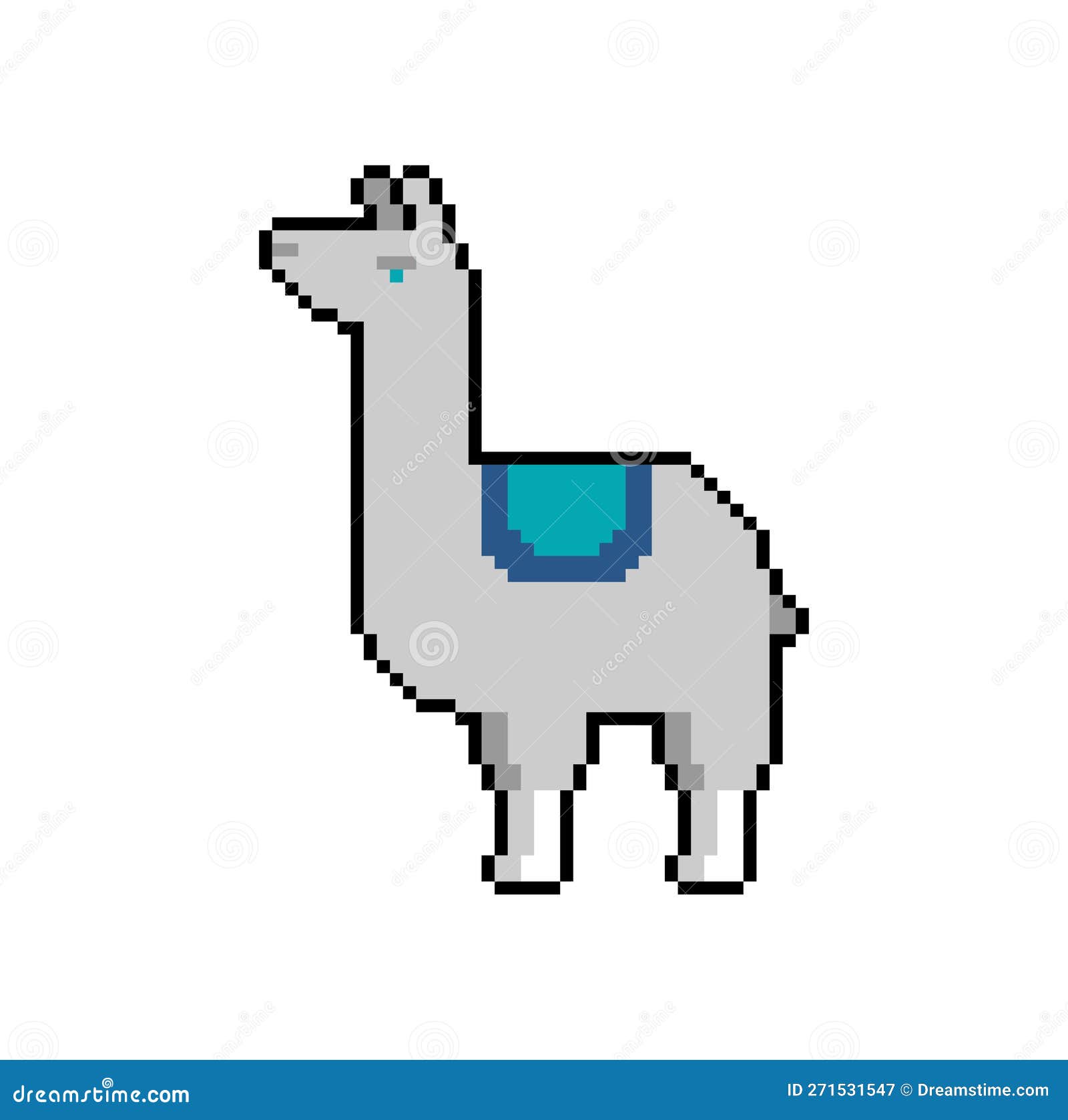 Llama Alpaca Pixel Art Isolated. 8 Bit Vector Illustration Stock Vector ...
