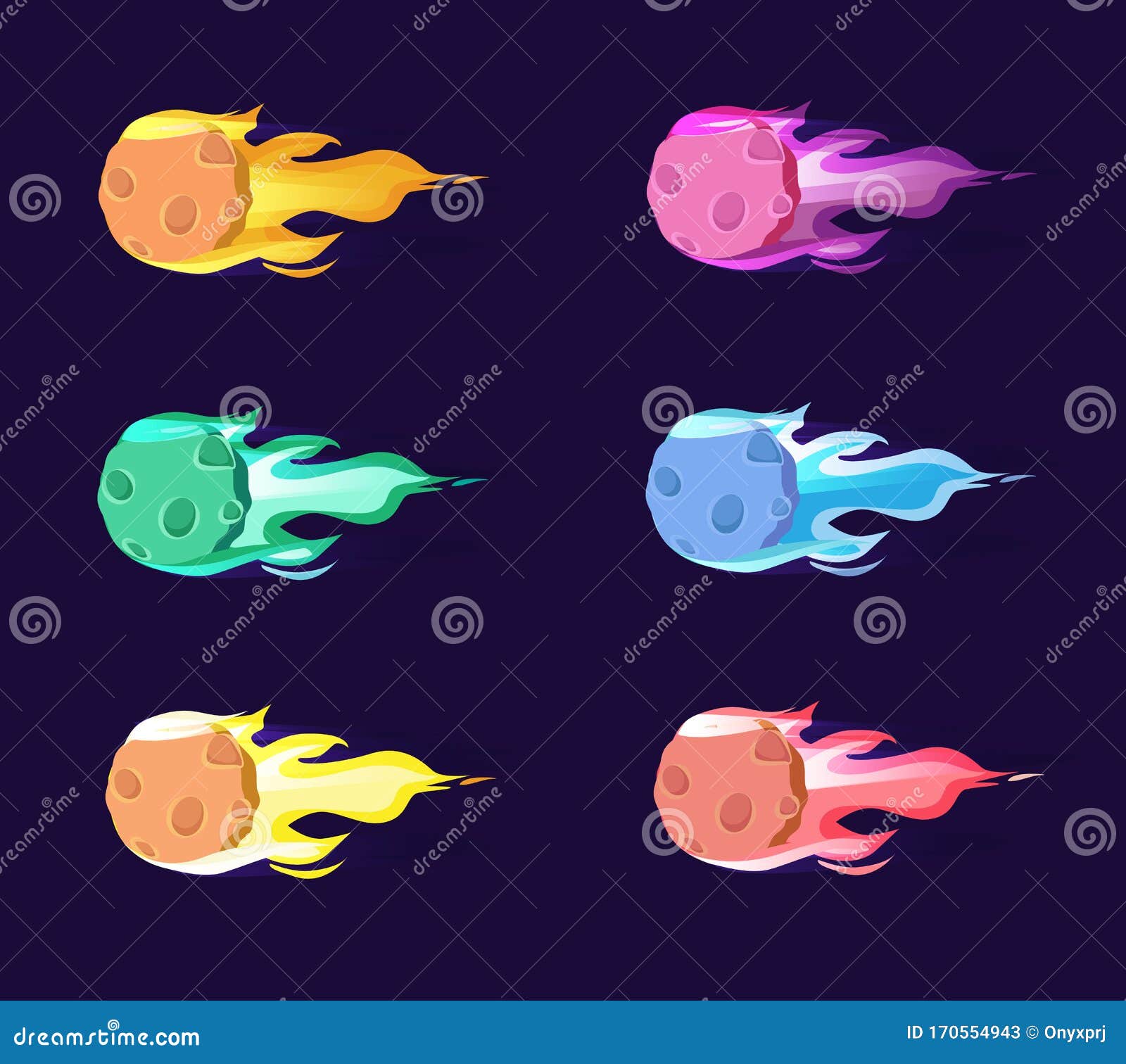 Llama Asteroide Equipo De Colección De Dibujos Animados De Meteoros De ... Llama Asteroide Equipo De Colección De Dibujos Animados De Meteoros De ...