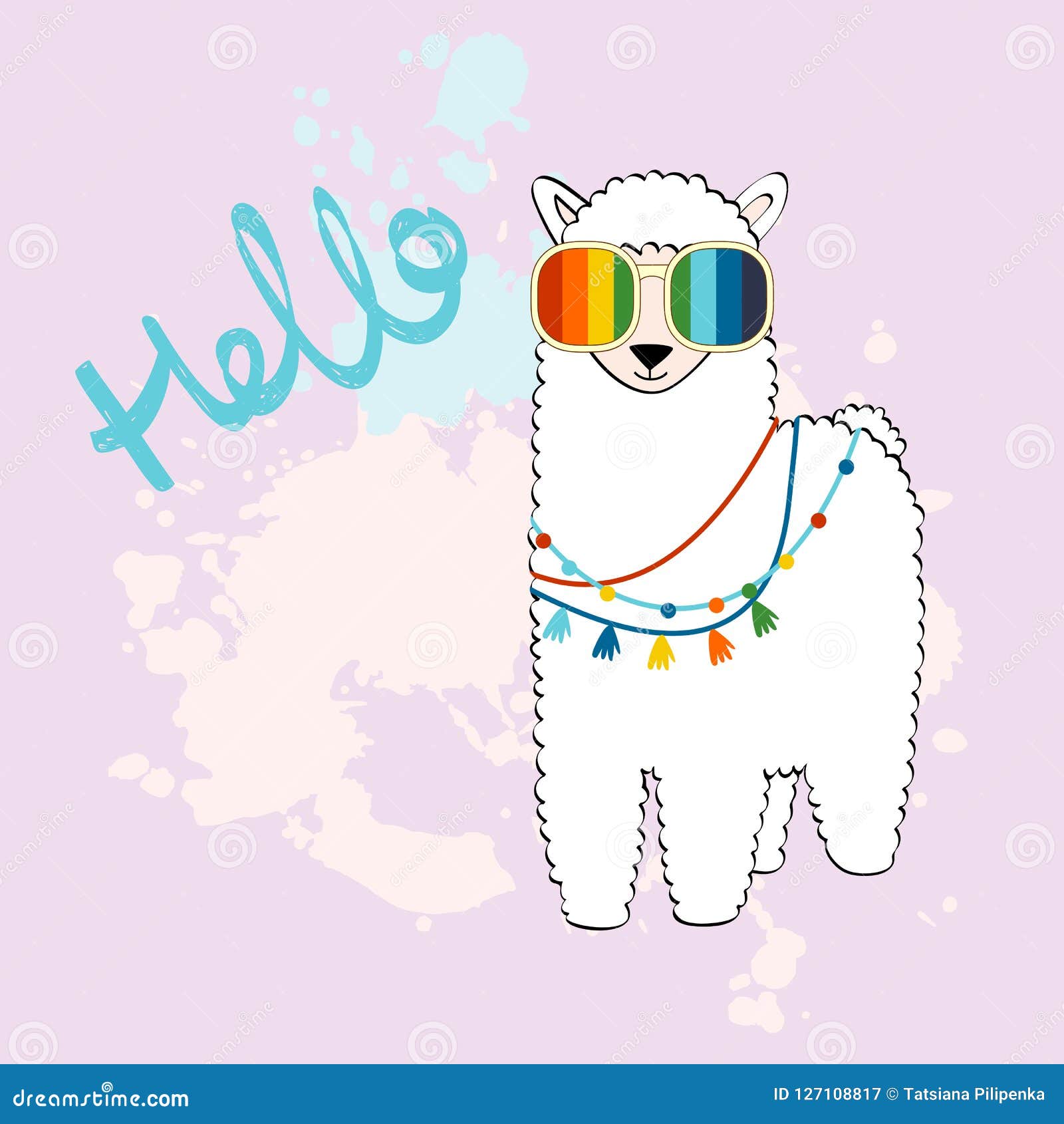 Llama linda del vector ilustración del vector. Ilustración de bebé ...