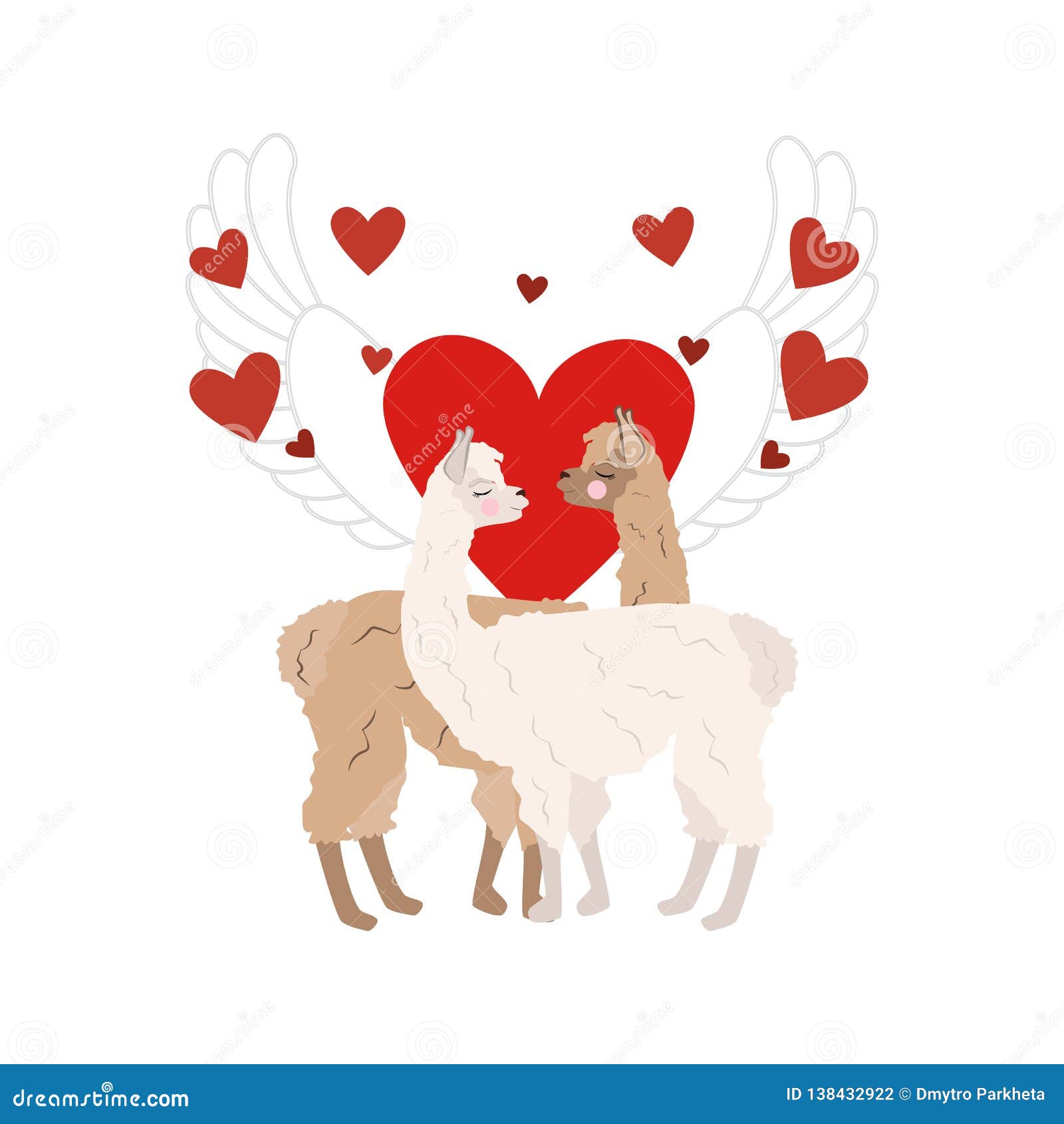 Llama in love stock vector. Illustration of llama, cactus - 138432922
